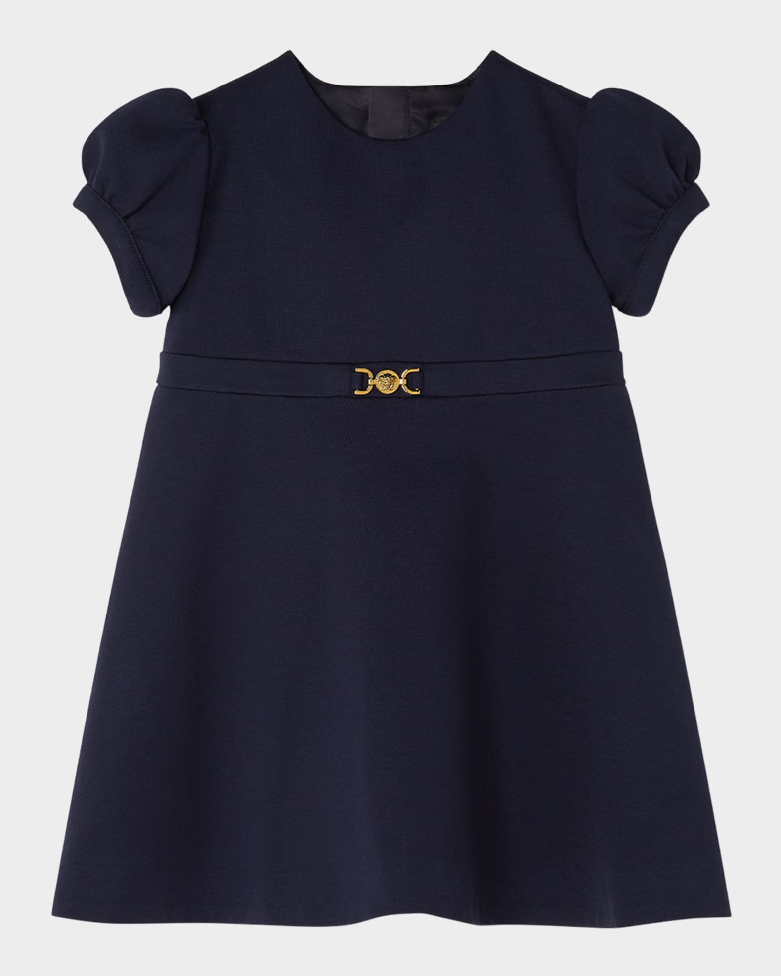 Versace Girl's A-Line Dress W/ Medusa Hardware, Size 12M-2 | Neiman Marcus