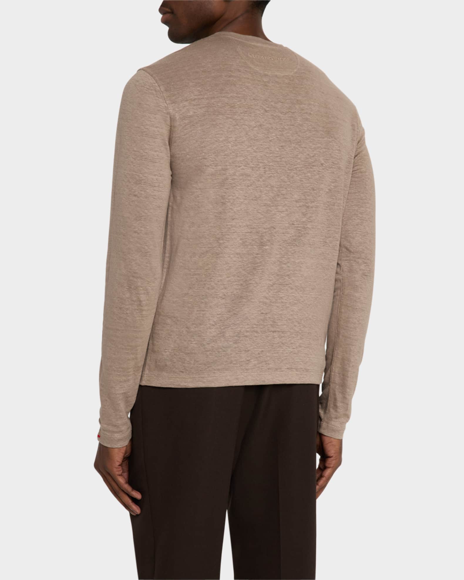Stefano Ricci Men's Linen Long-Sleeve T-Shirt | Neiman Marcus
