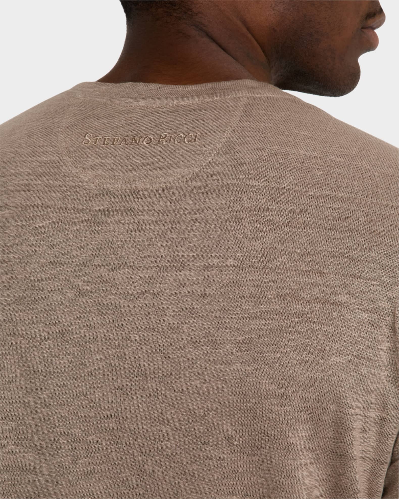 Stefano Ricci Men's Linen Long-Sleeve T-Shirt | Neiman Marcus