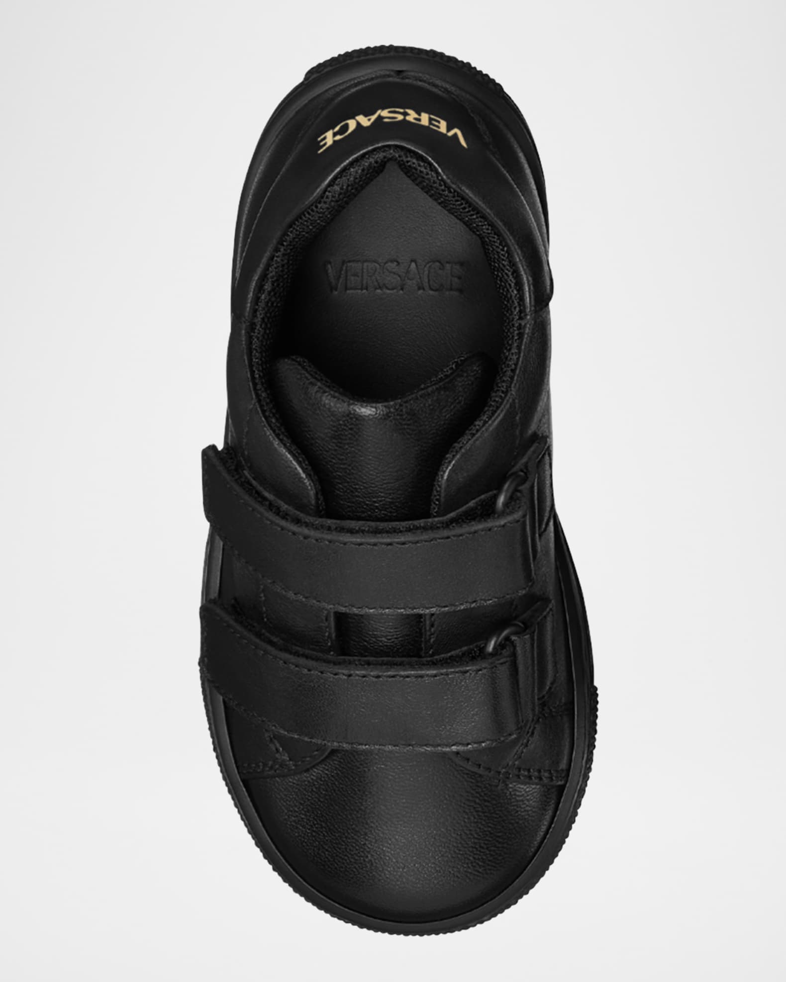 Versace Boy's Calf Leather Logo-Print Sneakers, Kids | Neiman Marcus