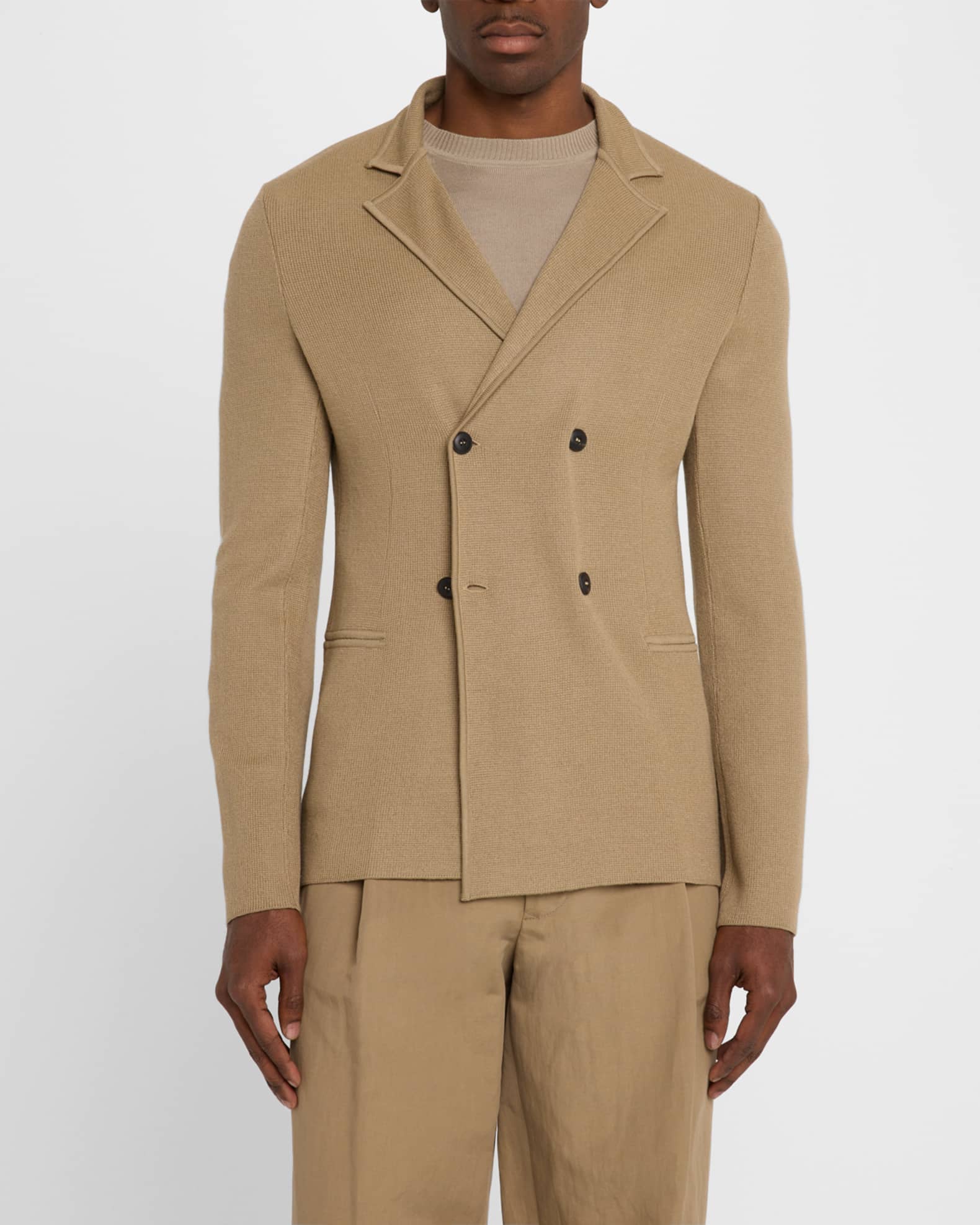 Giorgio Armani Men's Wool-Cashmere Rib Stitch Blazer | Neiman Marcus