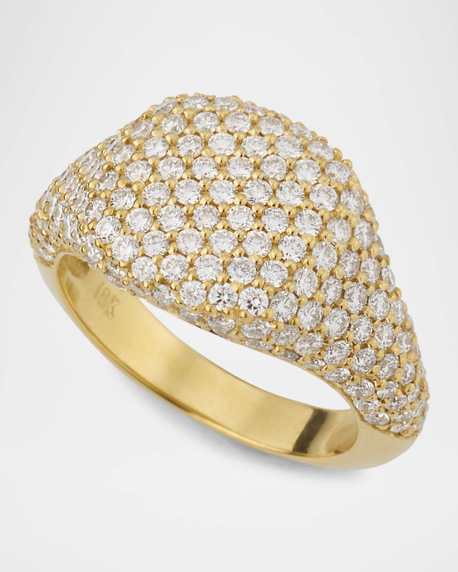 Albert Malky 18K Yellow Gold Signet Ring with Diamonds | Neiman Marcus