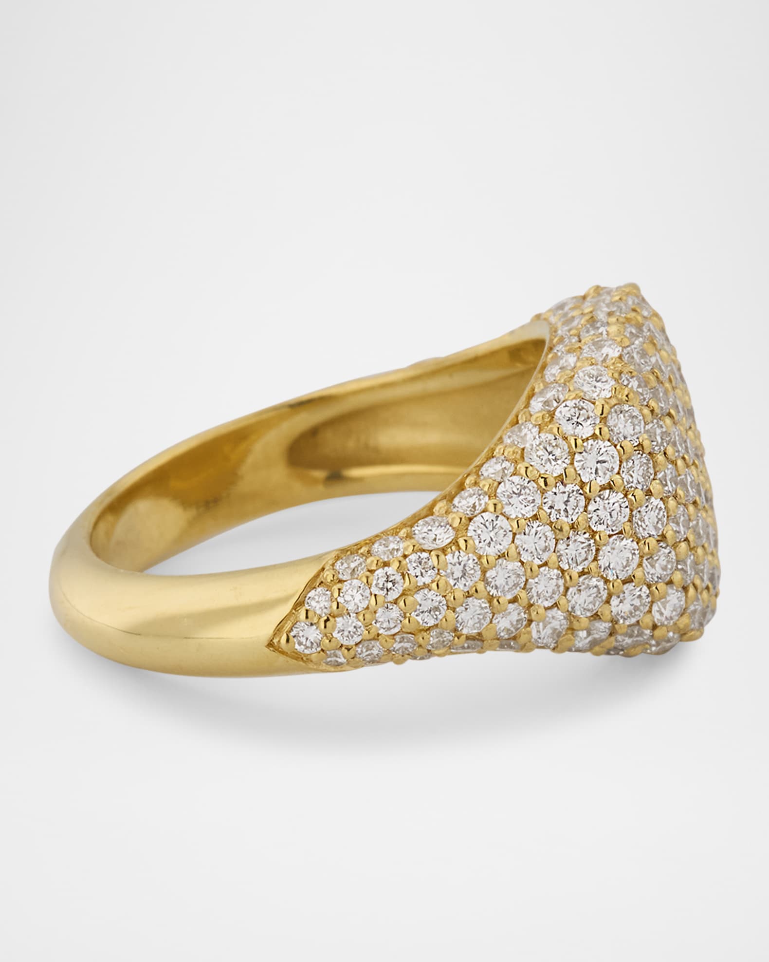 Albert Malky 18K Yellow Gold Signet Ring with Diamonds | Neiman Marcus