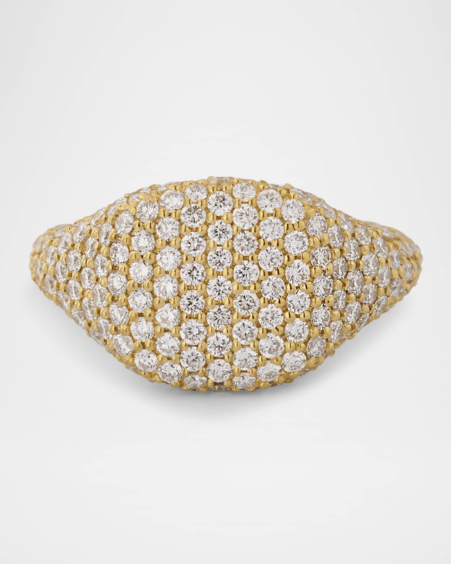 Albert Malky 18K Yellow Gold Signet Ring with Diamonds | Neiman Marcus