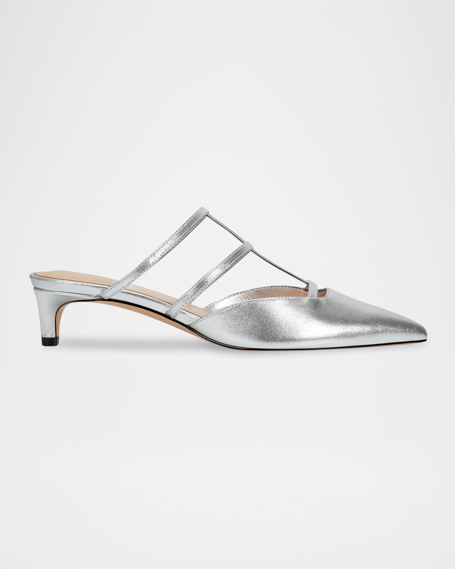 Marc Fisher LTD Kodie Leathe T-Strap Mule Pumps | Neiman Marcus