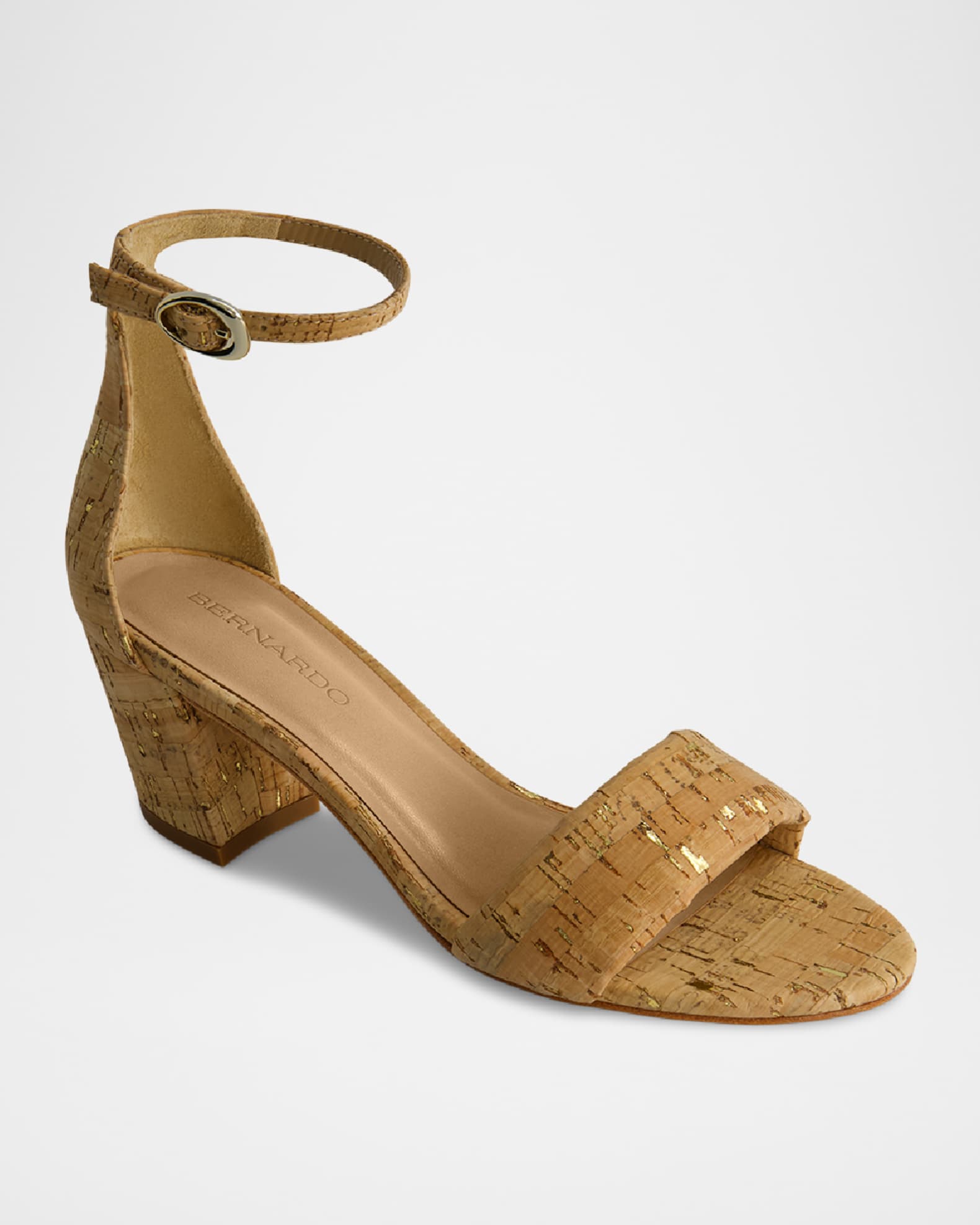 Bernardo Bowie Cork Ankle-Strap Sandals | Neiman Marcus