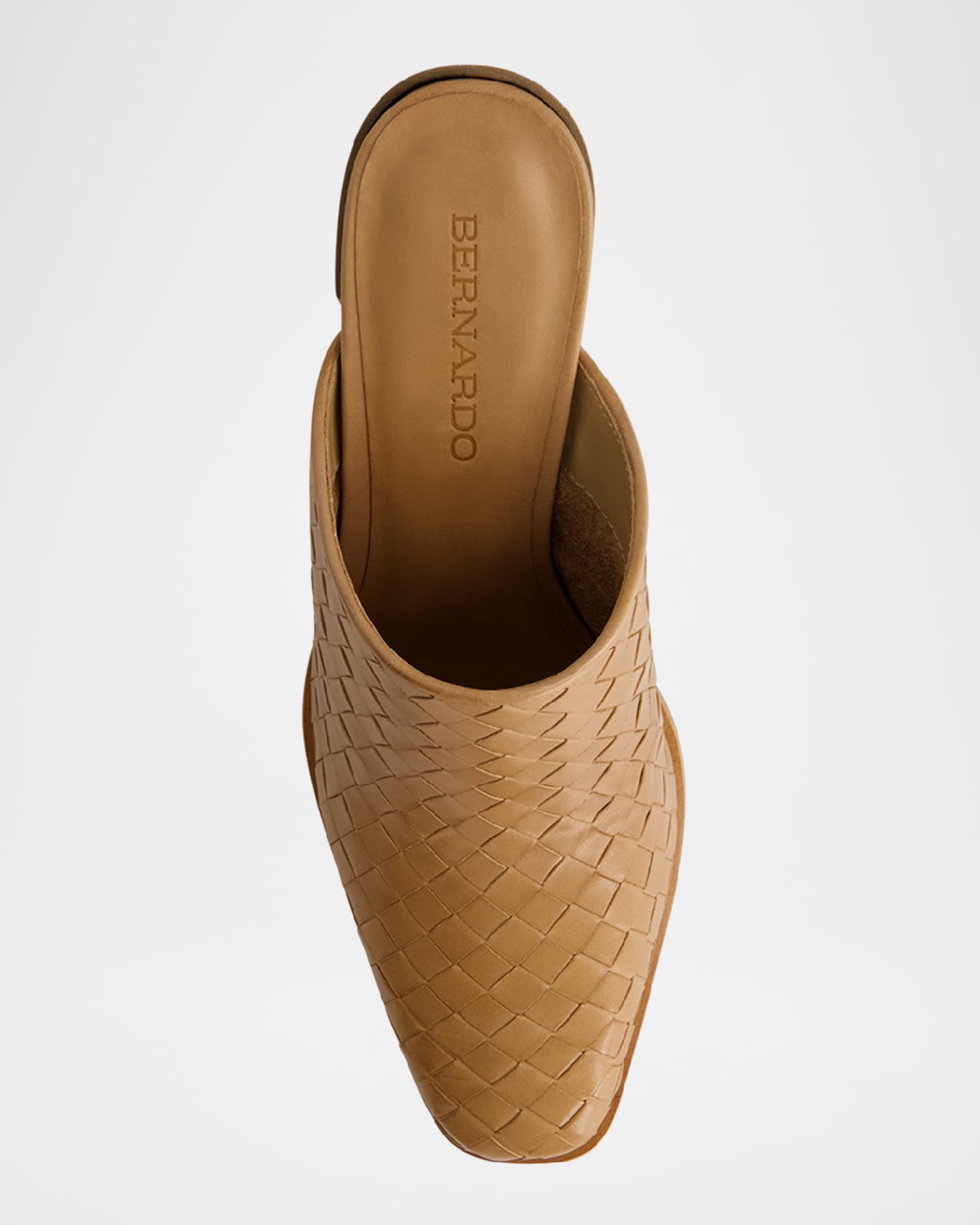 Bernardo Britt Woven Leather Block-Heel Mules | Neiman Marcus