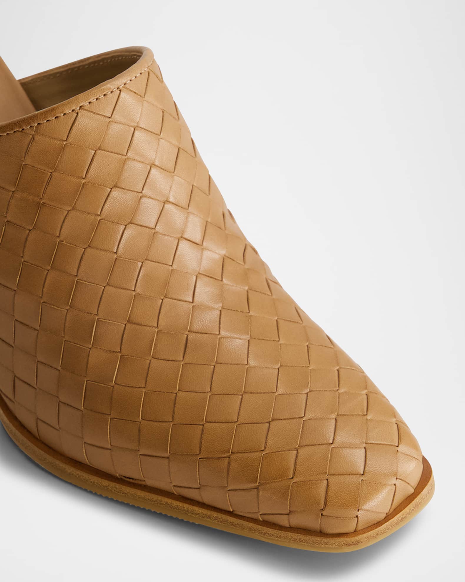 Bernardo Britt Woven Leather Block-Heel Mules | Neiman Marcus