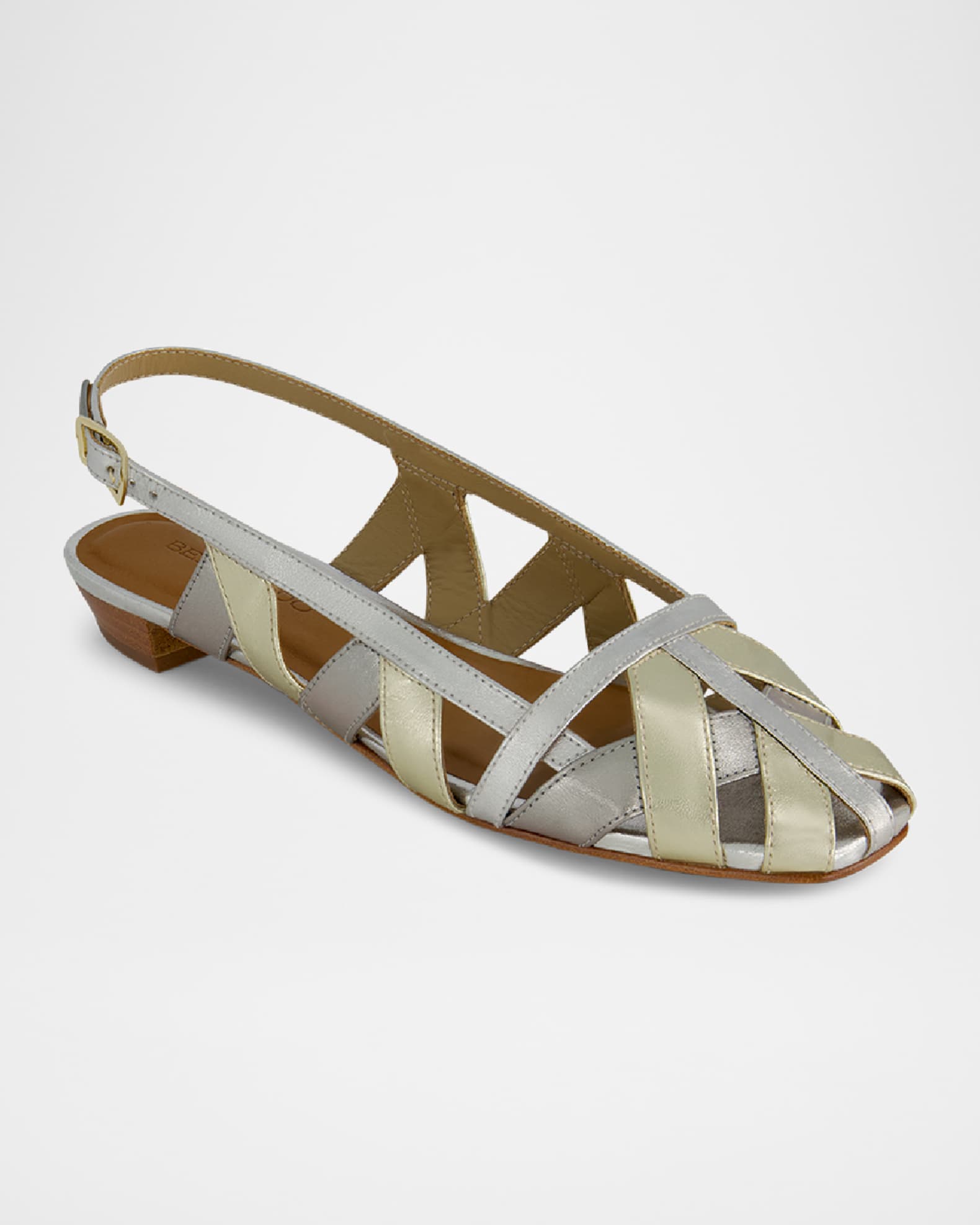 Bernardo Glinda Woven Leather Slingback Ballerina Flats | Neiman Marcus
