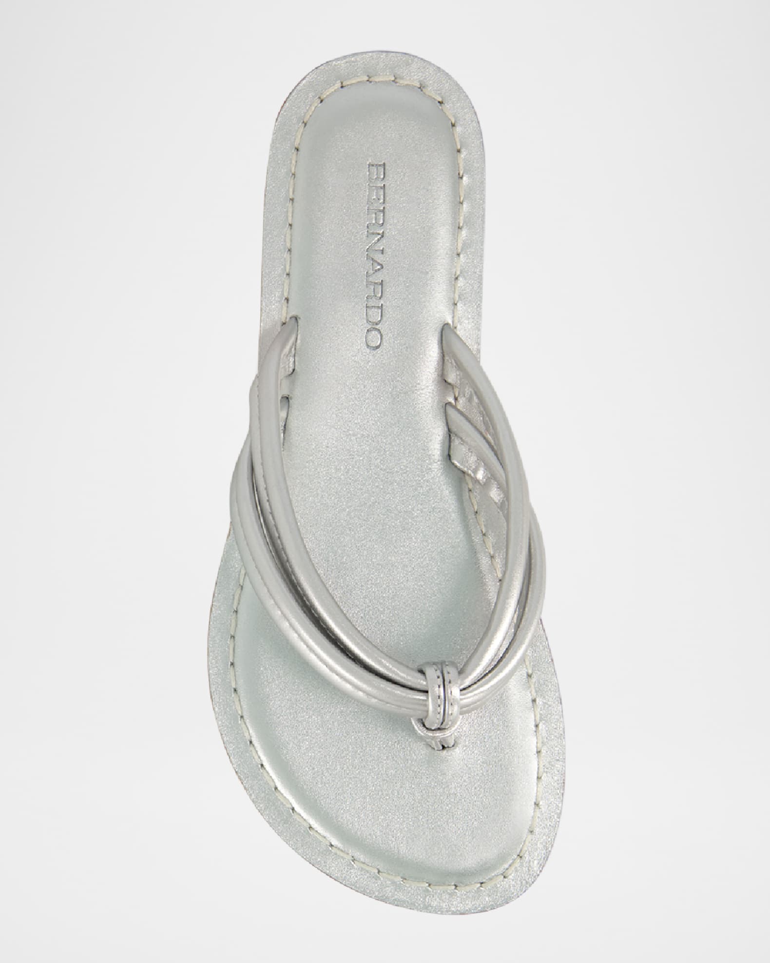 Bernardo Miami Metallic Leather Thong Sandals | Neiman Marcus