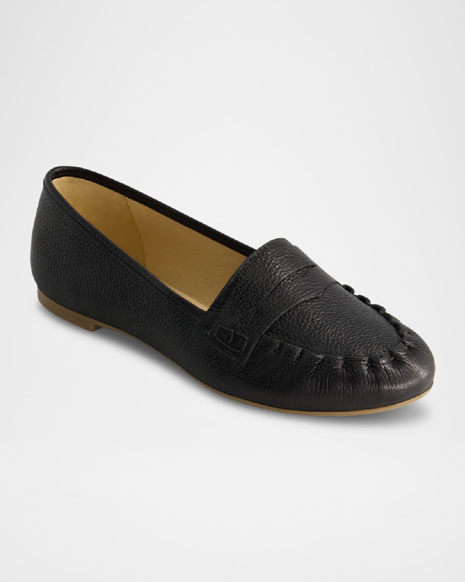 Bernardo Sage Leather Moccasin Penny Loafers | Neiman Marcus