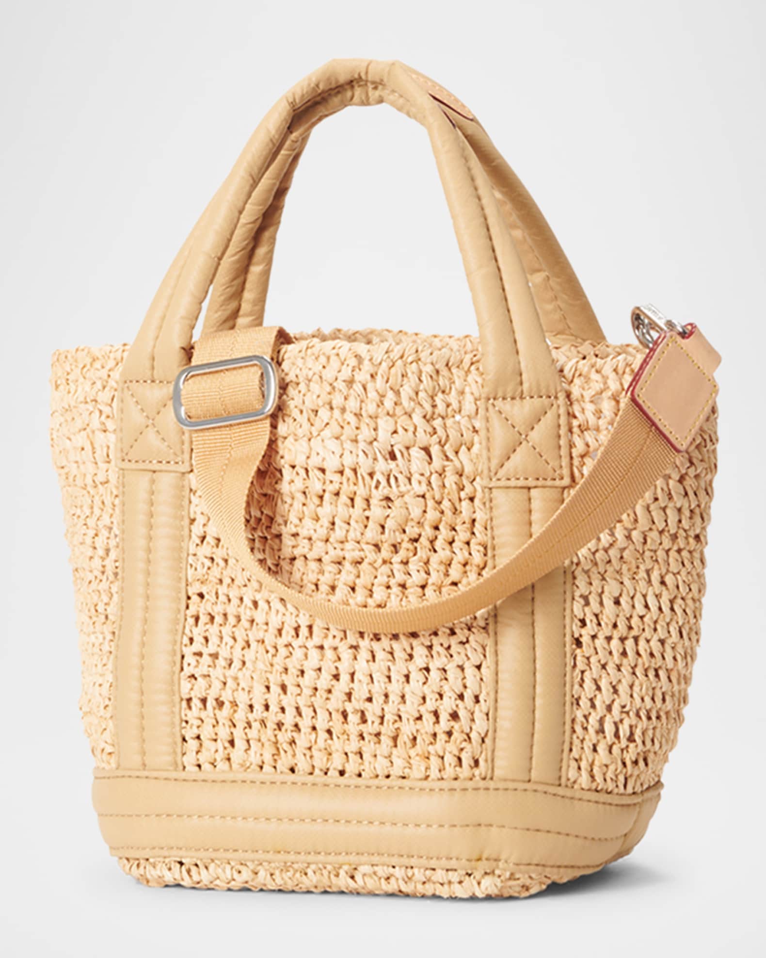 MZ WALLACE Mini Raffia & Leather Tote Bag | Neiman Marcus