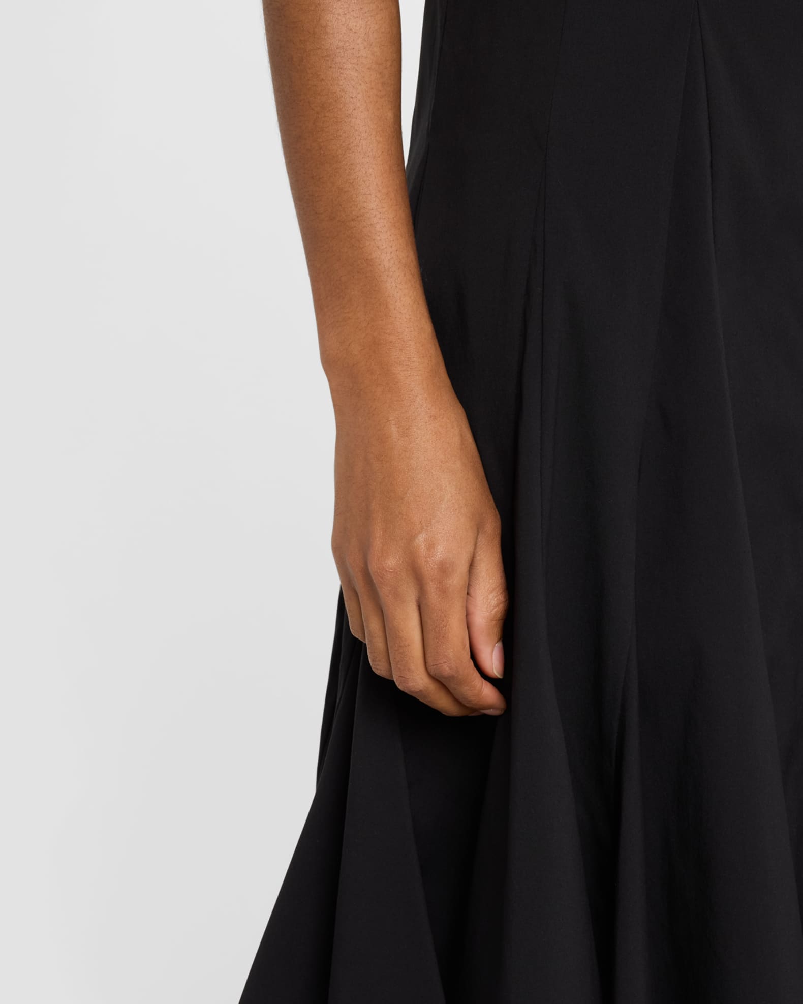 Lafayette 148 New York Elbow-Sleeve Godet Shirtdress | Neiman Marcus