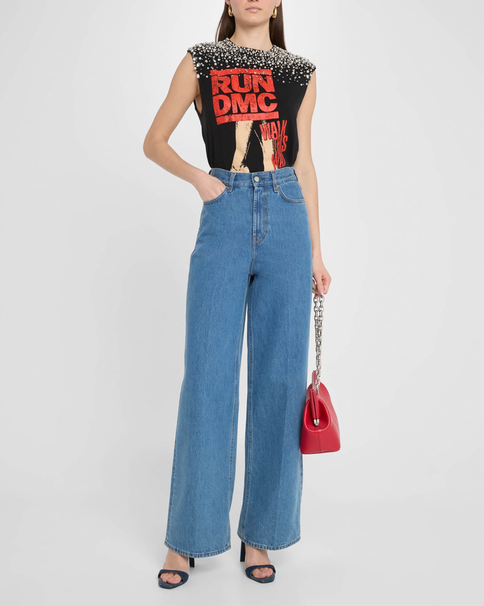 Alice + Olivia Micah Embellished Muscle Tank | Neiman Marcus