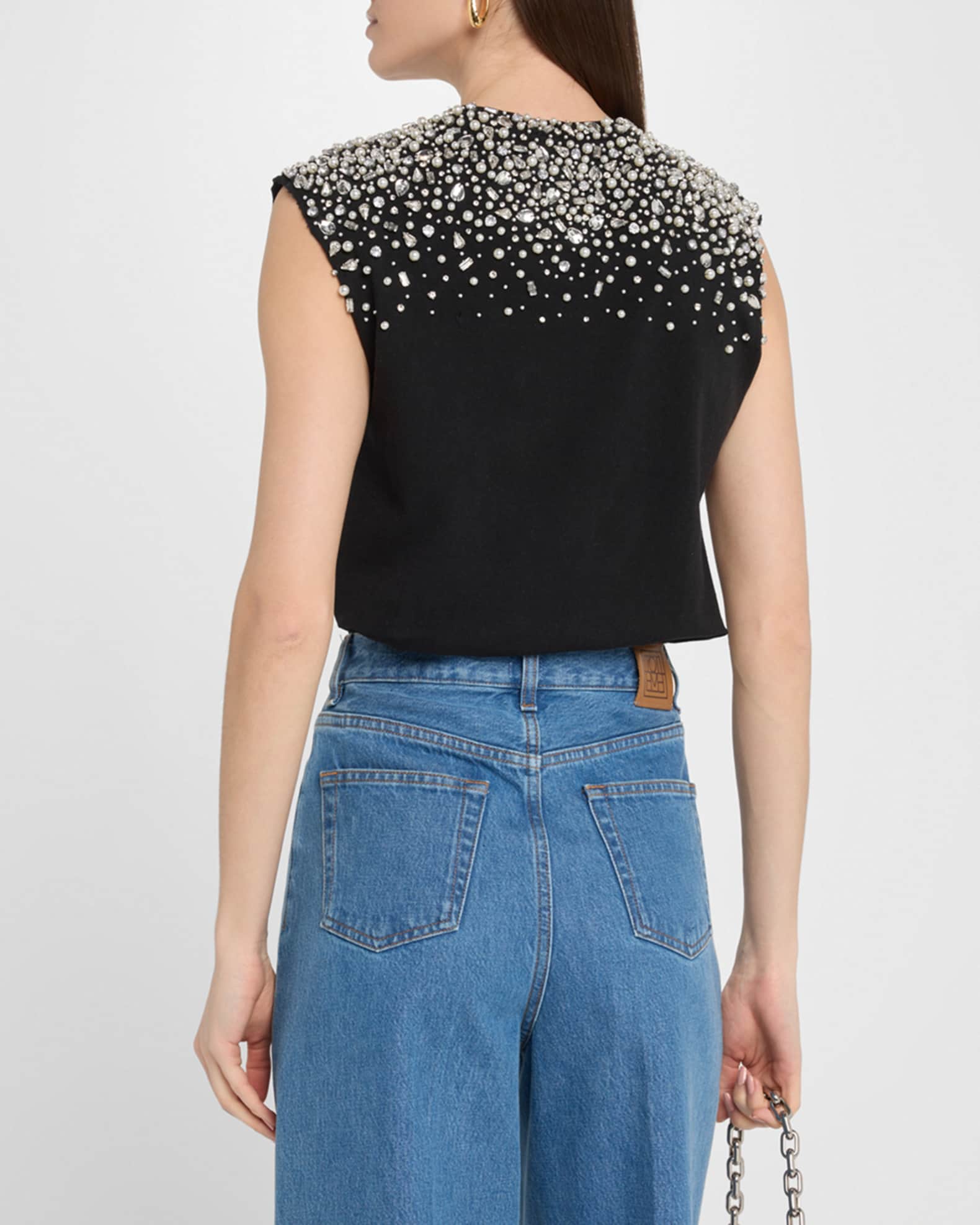 Alice + Olivia Micah Embellished Muscle Tank | Neiman Marcus