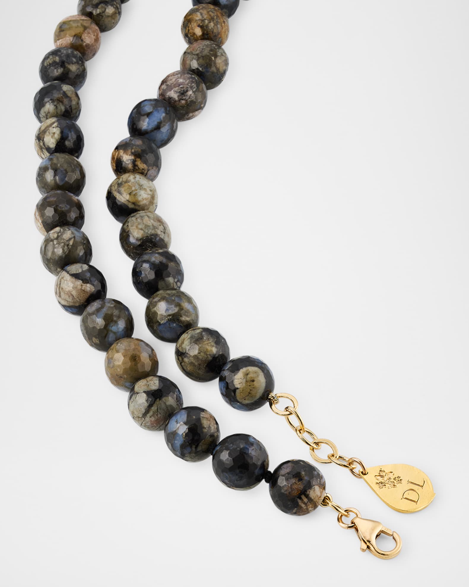 Devon Leigh Gray Agate Beaded Necklace with a Labradorite Pendant | Neiman Marcus