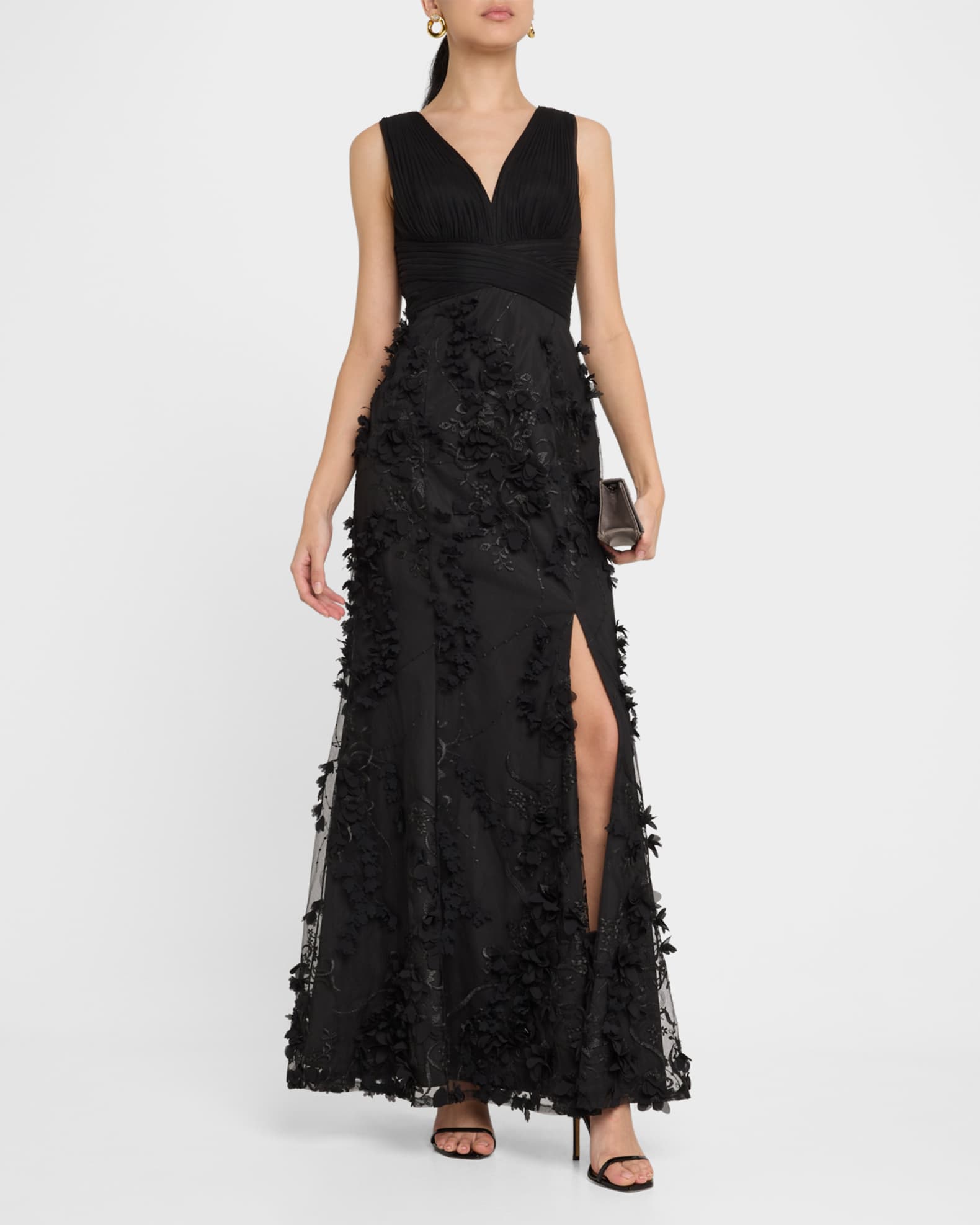 Embroidered Floral Applique Gown | Neiman Marcus