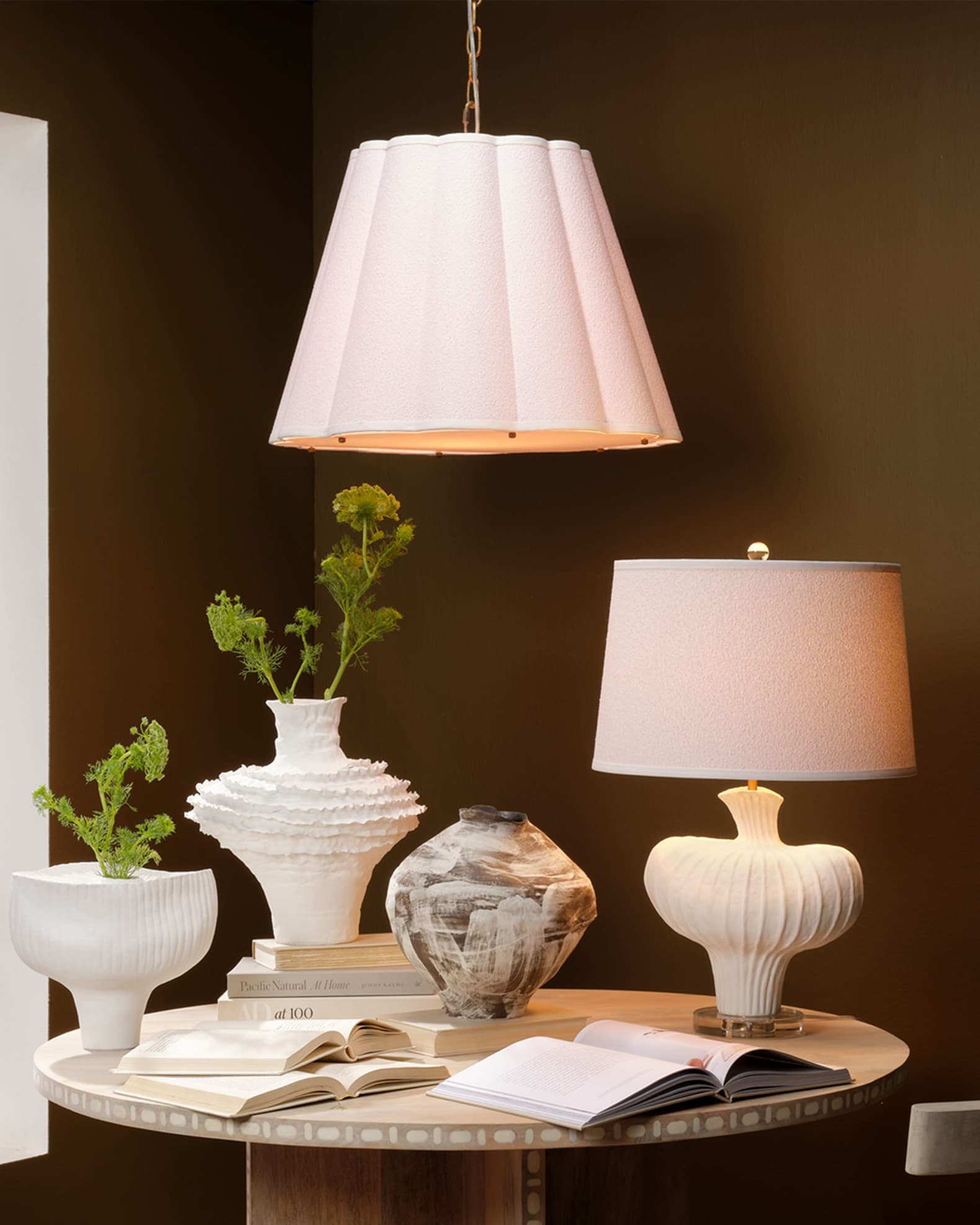 Jamie Young Scalloped 24" Hanging Pendant | Neiman Marcus