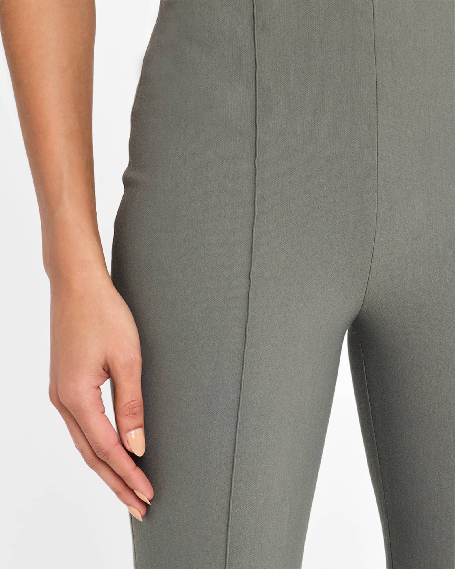 Vince Cropped Flare-Leg Pintuck Pants | Neiman Marcus