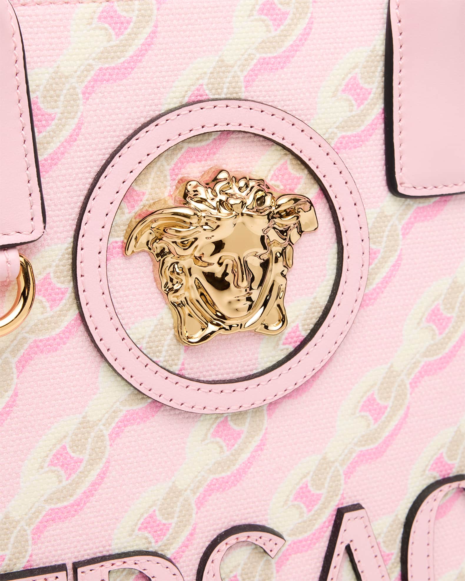 Versace La Medusa Chain-Print Canvas Tote Bag | Neiman Marcus