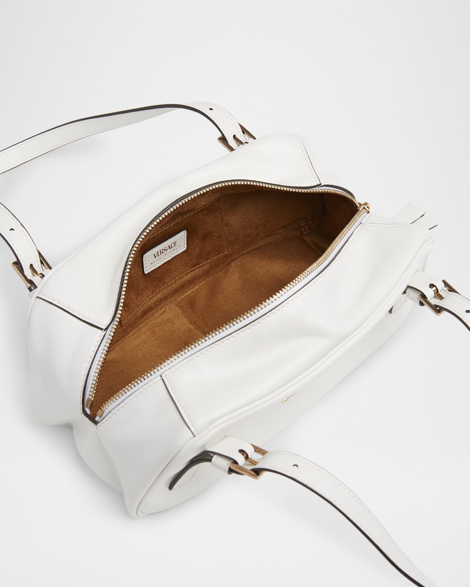 Versace Versace Tag Zip Leather Shoulder Bag | Neiman Marcus Versace Versace Tag Zip Leather Shoulder Bag | Neiman Marcus
