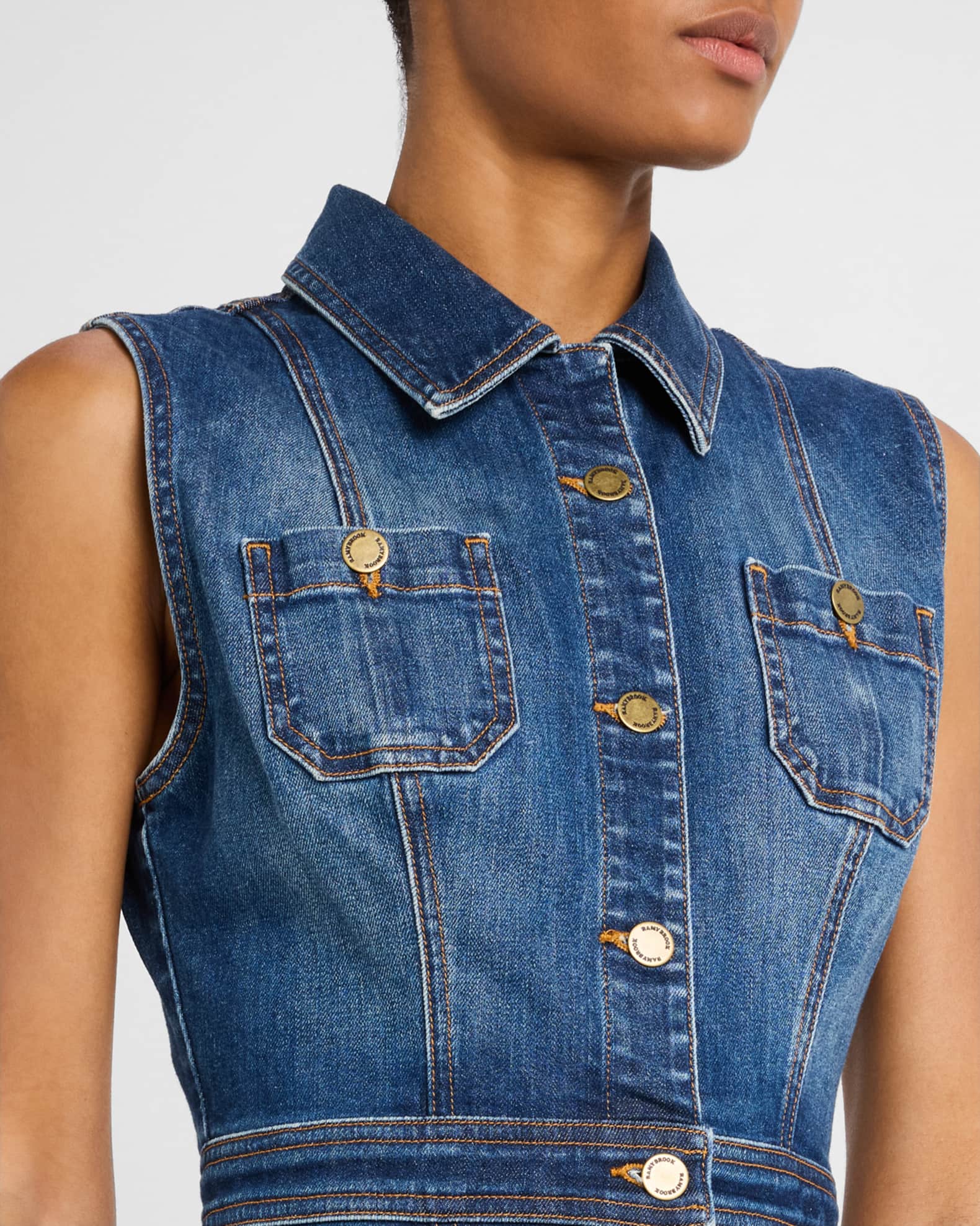Ramy Brook Katalina Sleeveless Denim Mini Dress | Neiman Marcus