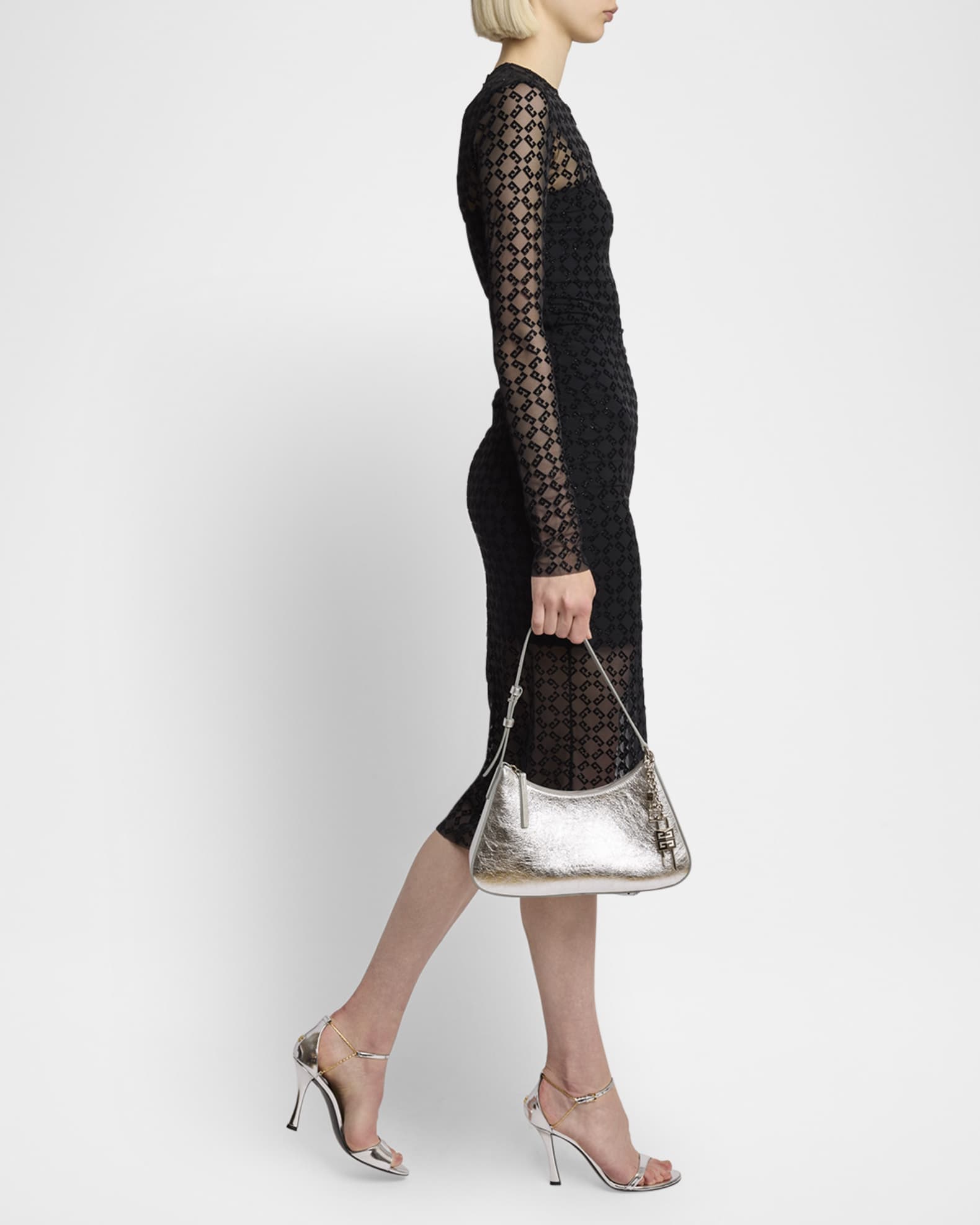 Givenchy Lucky Small Lock Shoulder Bag in Metallic Leather | Neiman Marcus