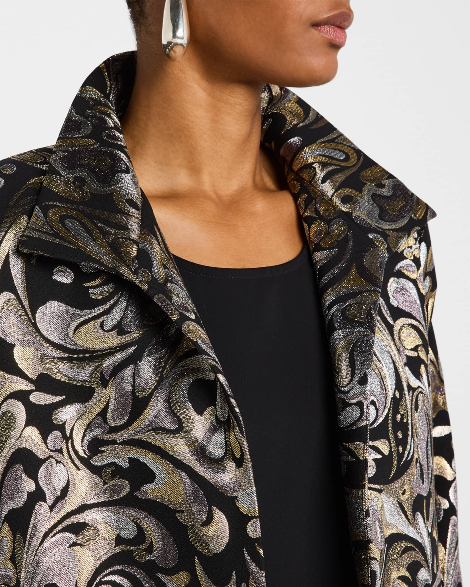 Caroline Rose Metallic Jacquard Statement Jacket | Neiman Marcus