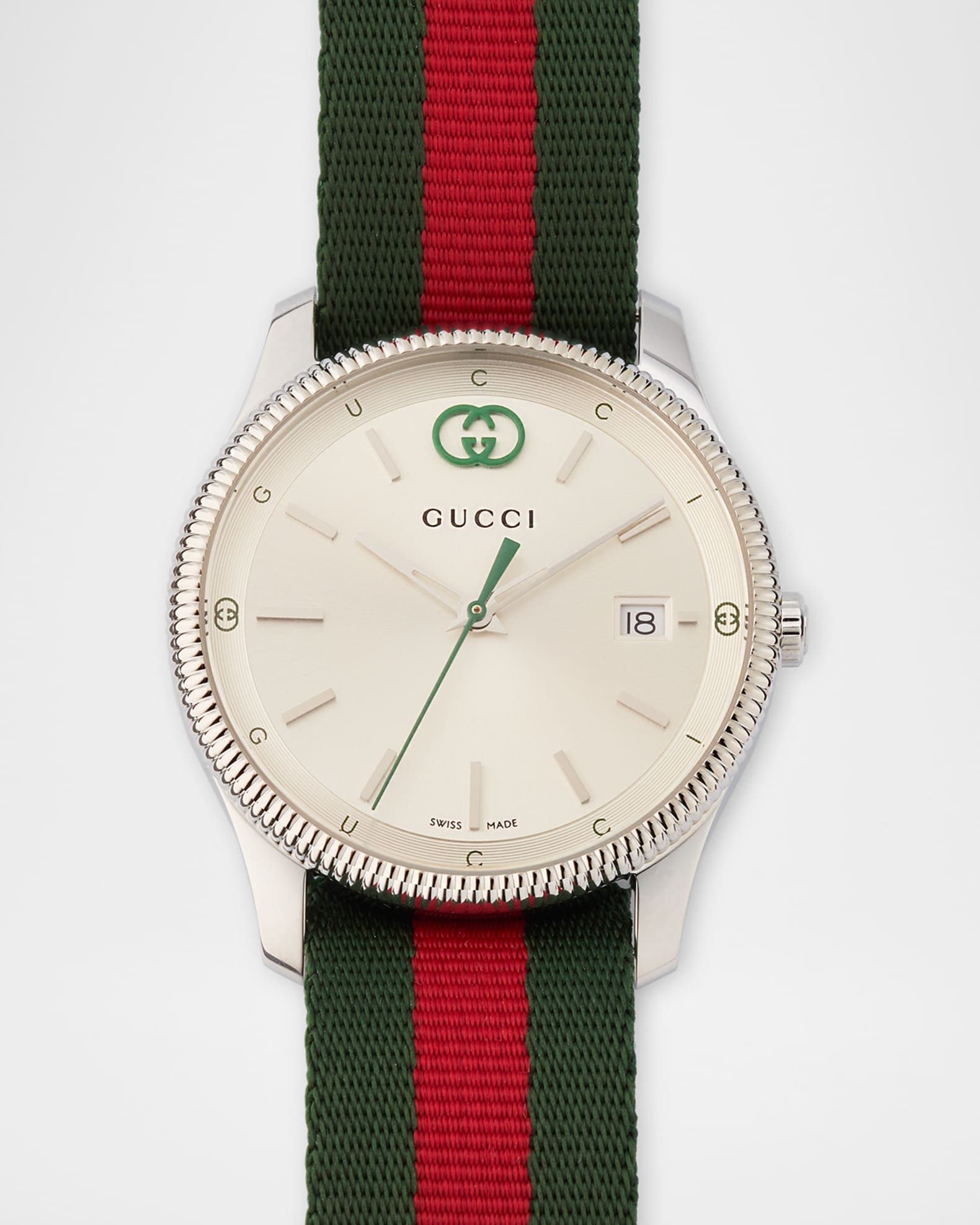 Gucci Men's G-Timeless Green and Red Nylon-Strap Watch, 38mm | Neiman ...