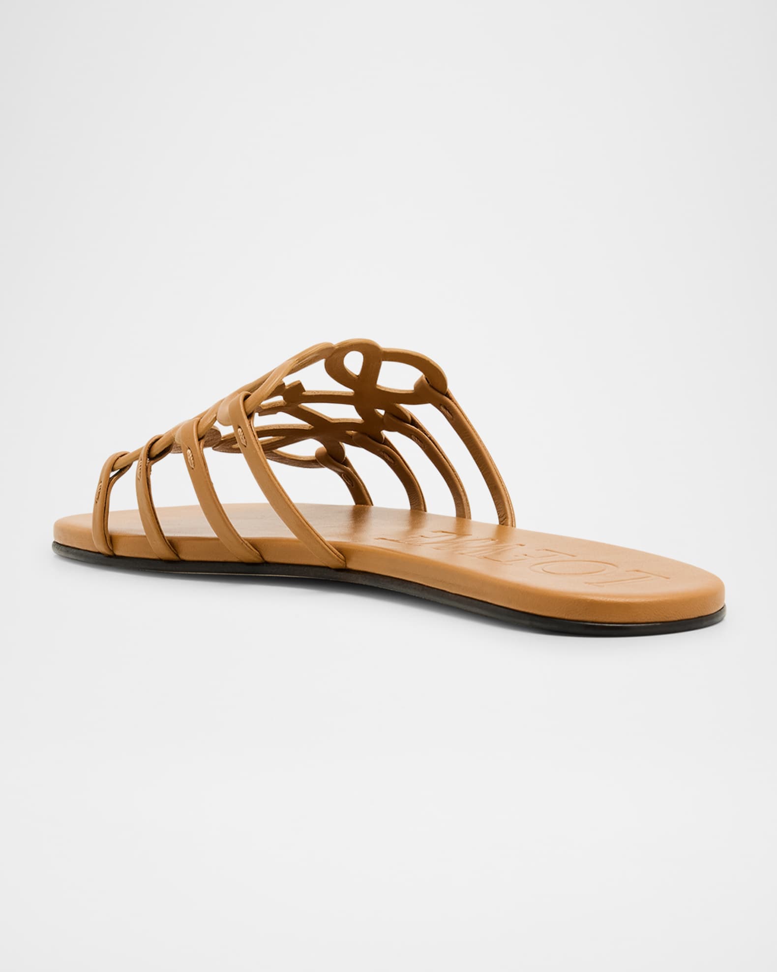 Loewe Petal Leather Anagram Slide Sandals | Neiman Marcus