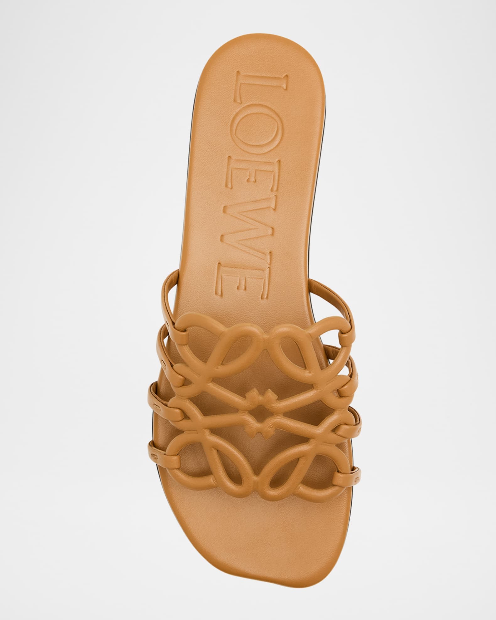 Loewe Petal Leather Anagram Slide Sandals | Neiman Marcus