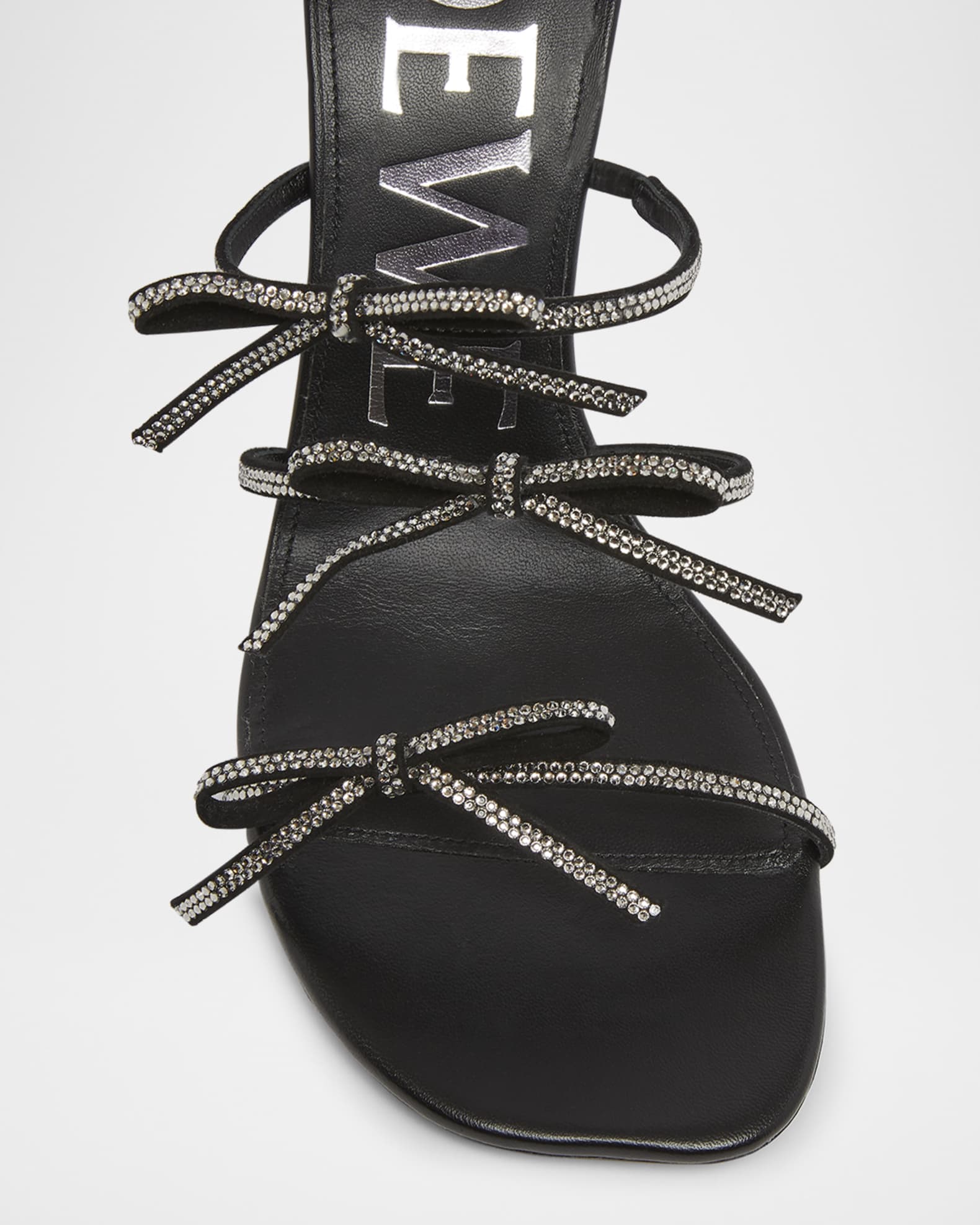 Loewe Petal Leather Crystal Bow Strappy Sandals | Neiman Marcus