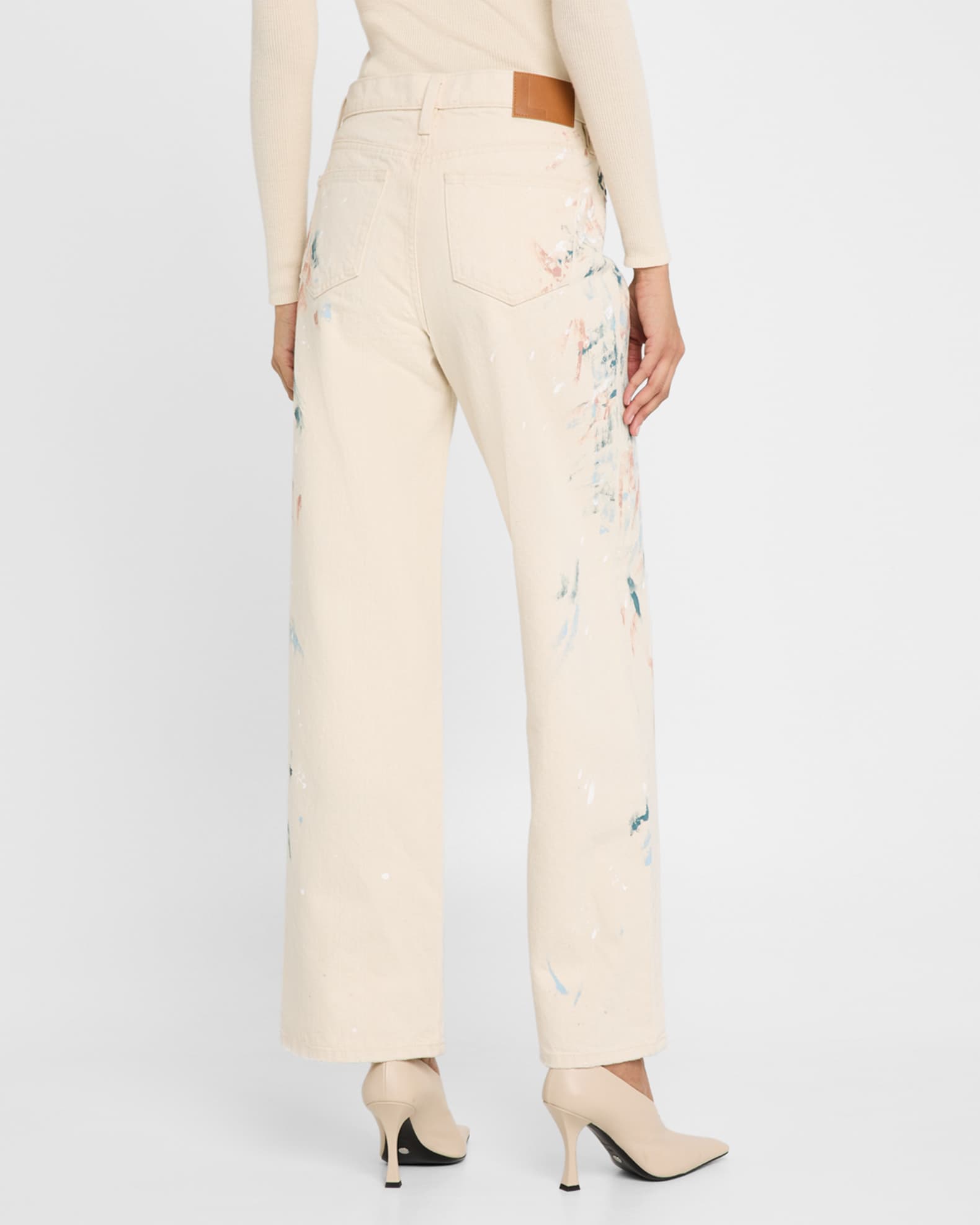 Lafayette 148 New York Wyckoff Straight-Leg Paint Stroke Jeans | Neiman ...