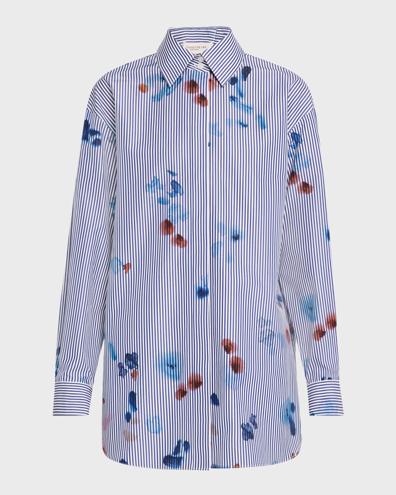 Lafayette 148 New York The Portrait Striped Button-Down Cotton Shirt ...
