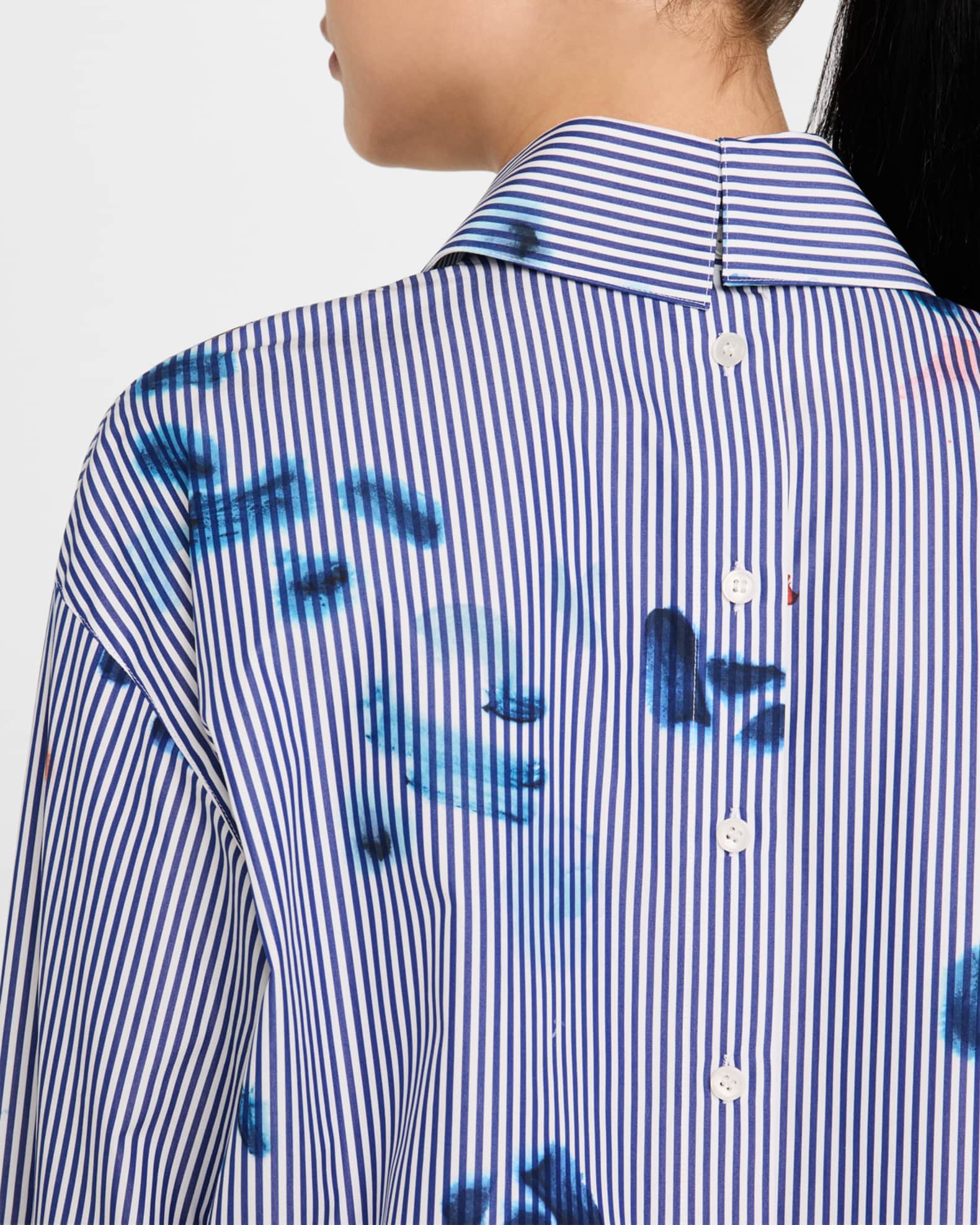 Lafayette 148 New York The Portrait Striped Button-Down Cotton Shirt ...