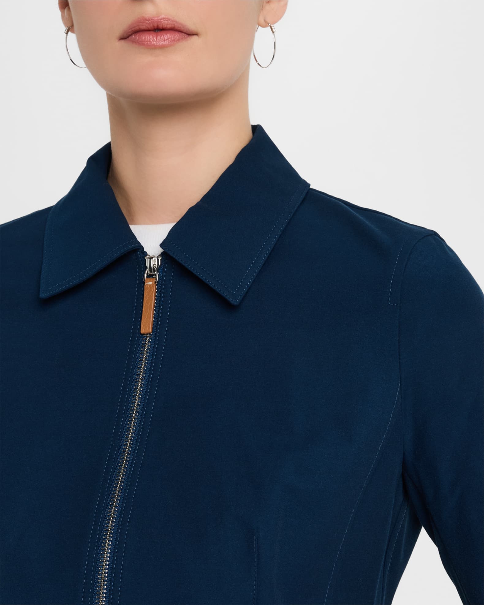 Lafayette 148 New York Zip-Front Tailored Jacket | Neiman Marcus
