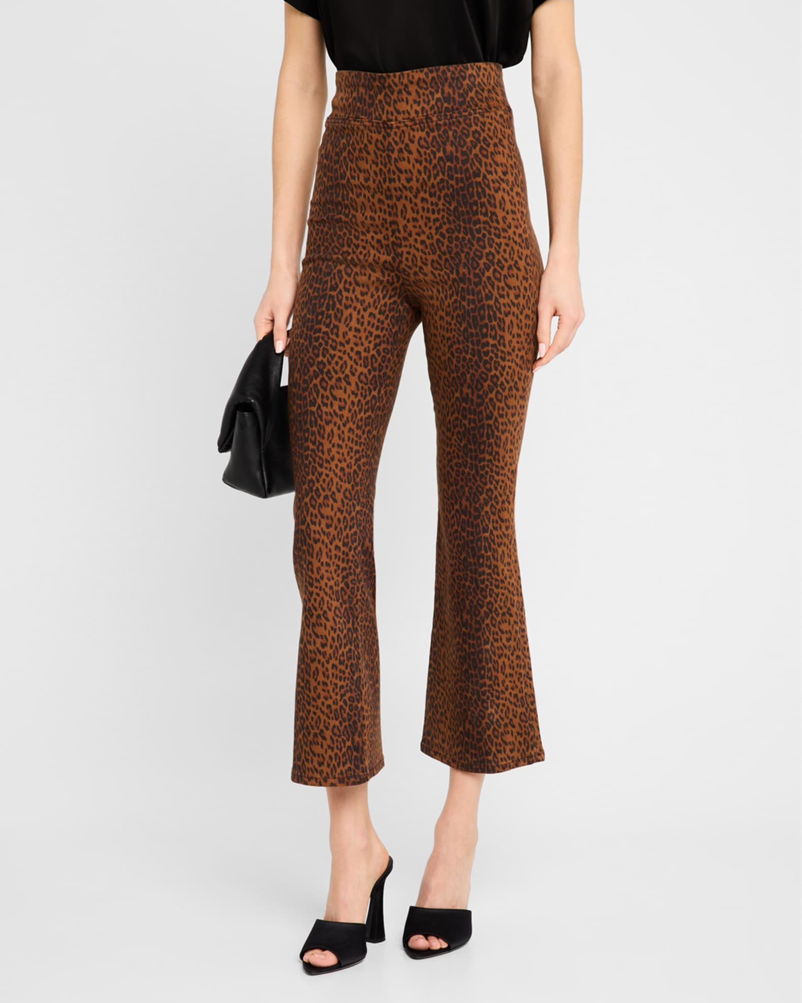 FRAME The Jetset Crop Mini Boot Leopard Pants | Neiman Marcus