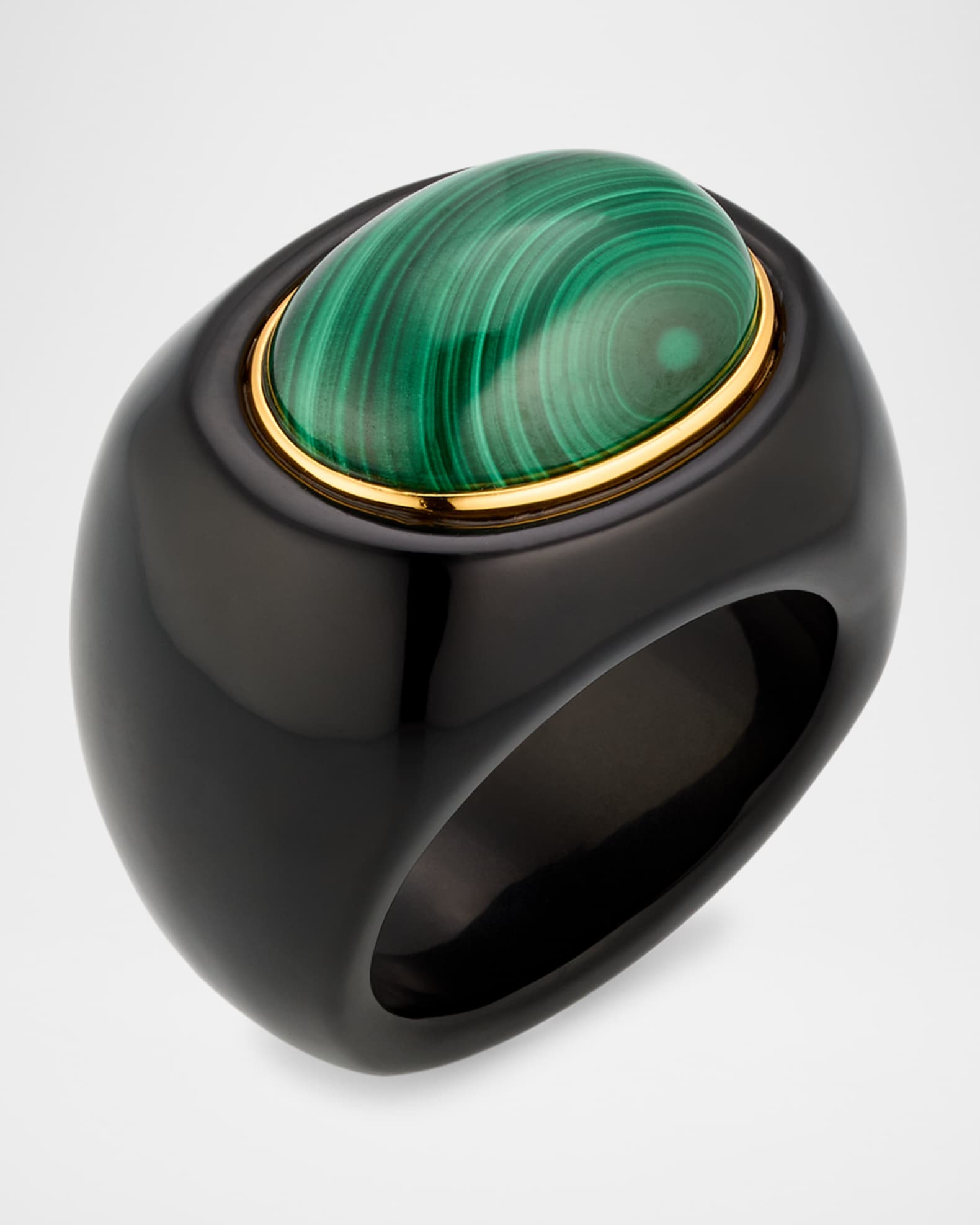 NEST Jewelry Malachite and Black Obsidian Ring | Neiman Marcus
