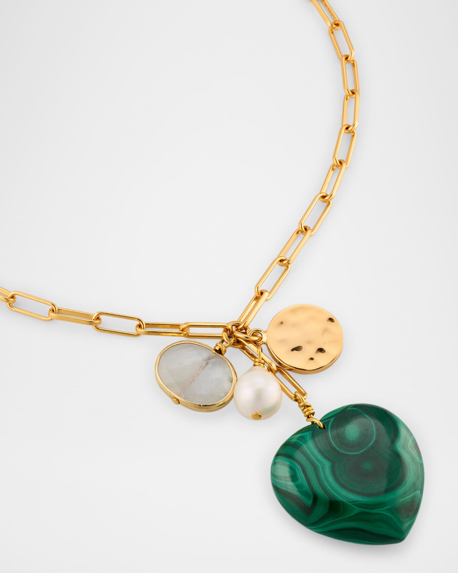 NEST Jewelry Malachite Heart Charm Necklace | Neiman Marcus