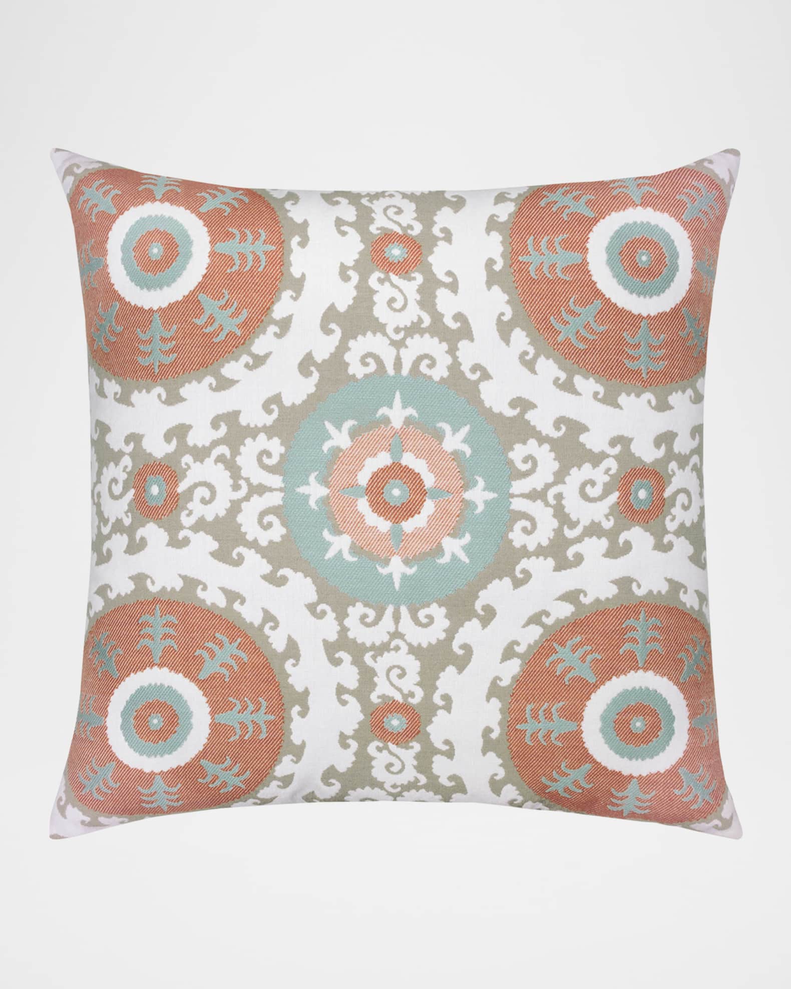 Elaine Smith Suzani Oasis Indoor/Outdoor Pillow, 22" Square | Neiman Marcus