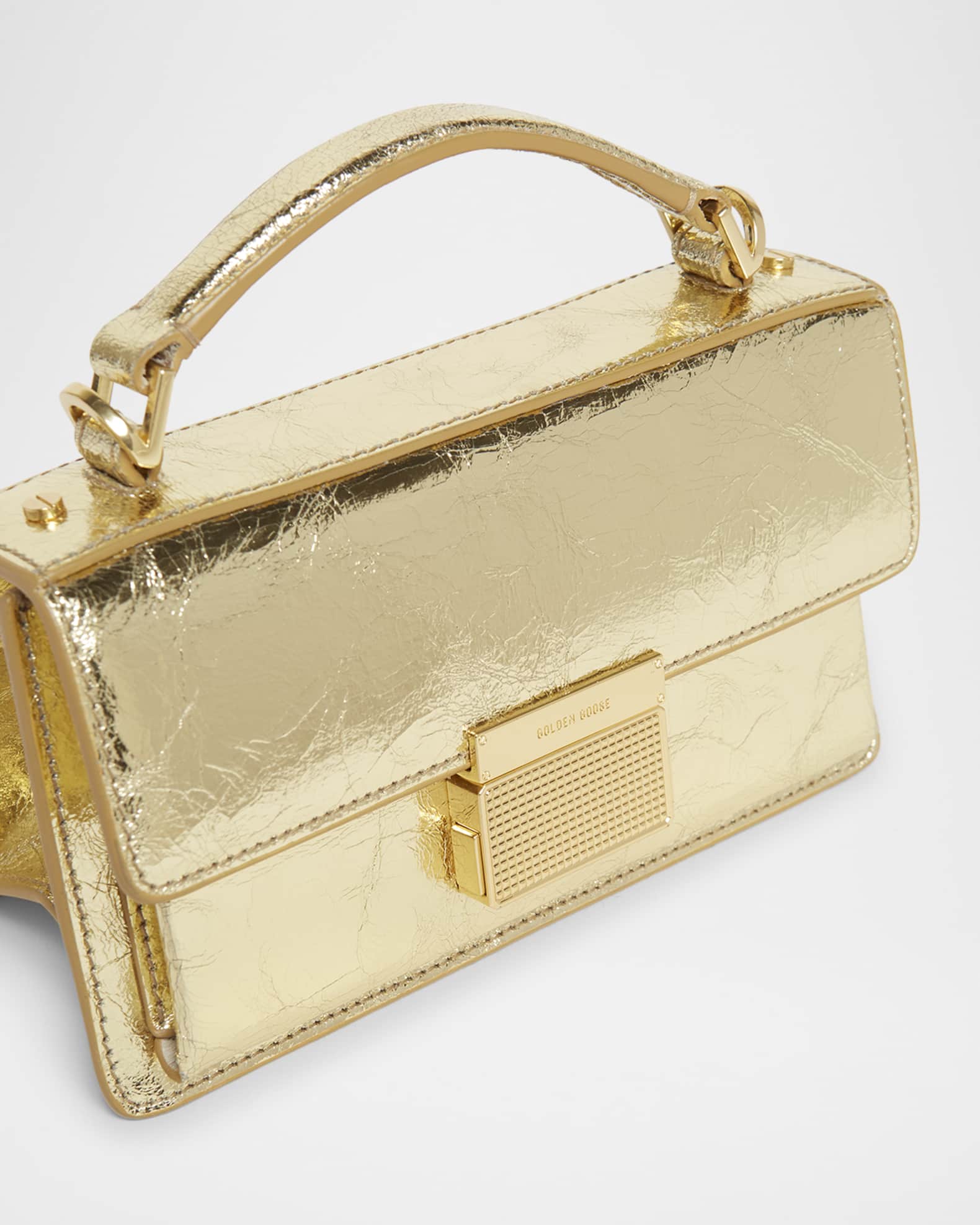Golden Goose Venezia Small Shiny Wavy Leather Crossbody Bag | Neiman Marcus