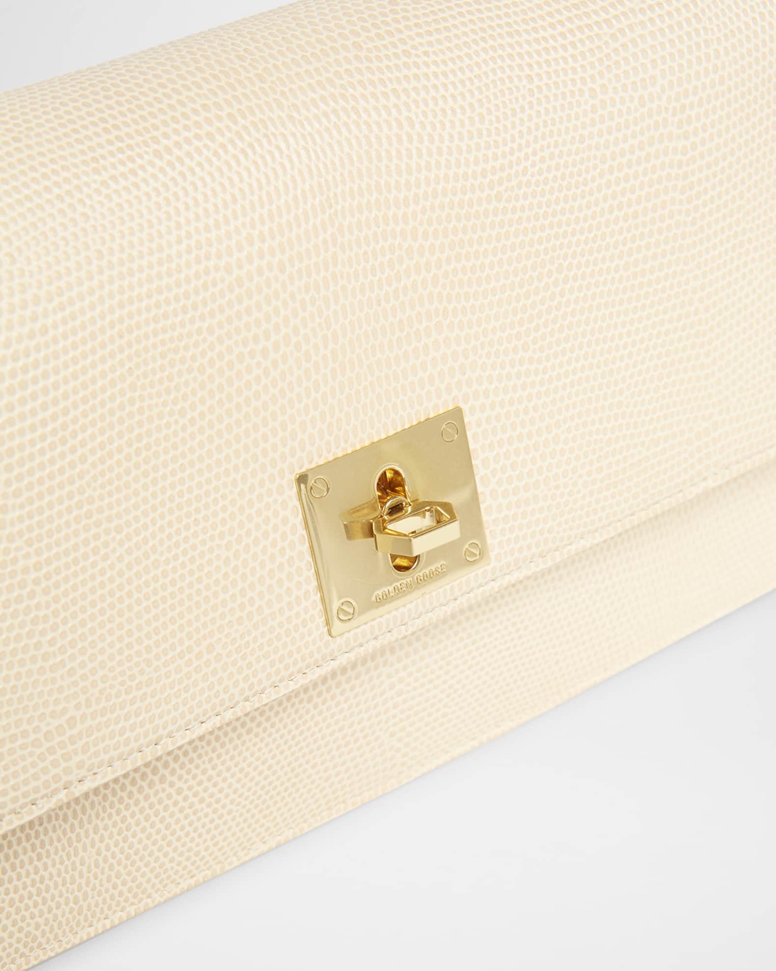 Golden Goose Gioia Lizard-Embossed Leather Shoulder Bag | Neiman Marcus