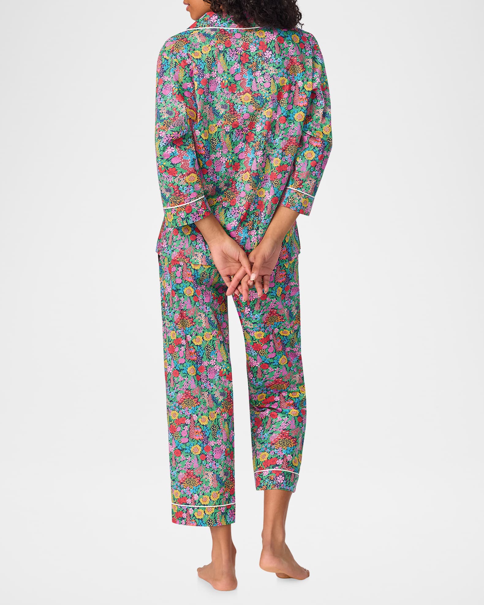 BedHead Pajamas Cropped Floral-Print Tana Lawn Pajama Set | Neiman Marcus