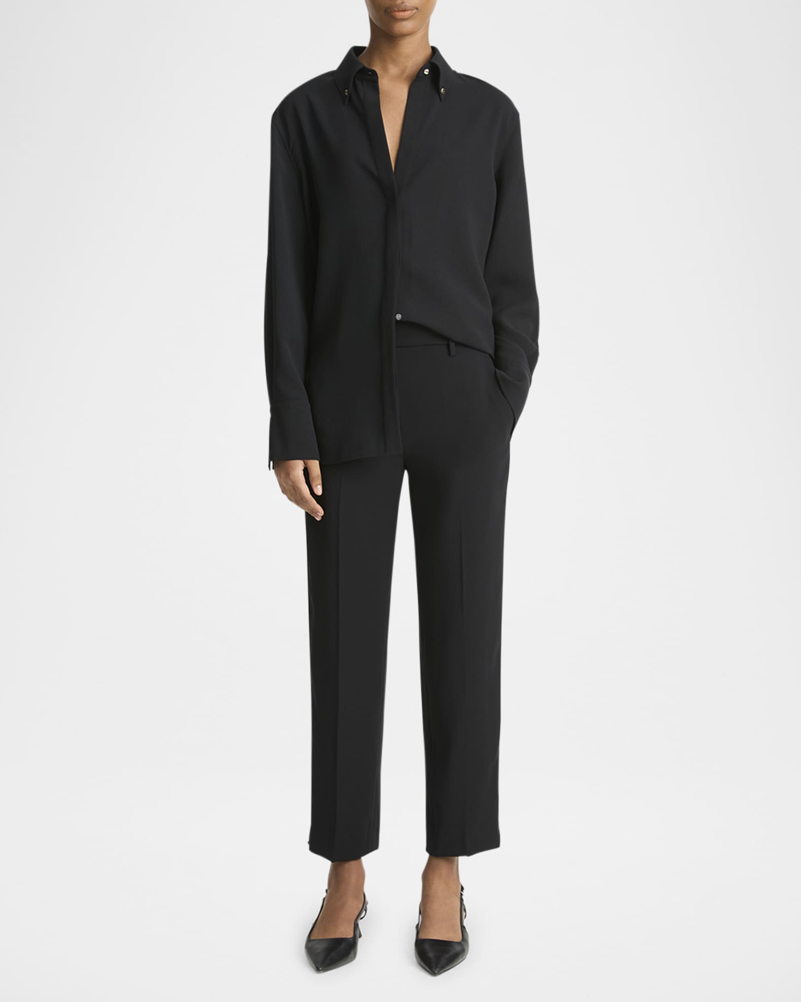 Vince Mid-Rise Tapered Pull-On Pants | Neiman Marcus