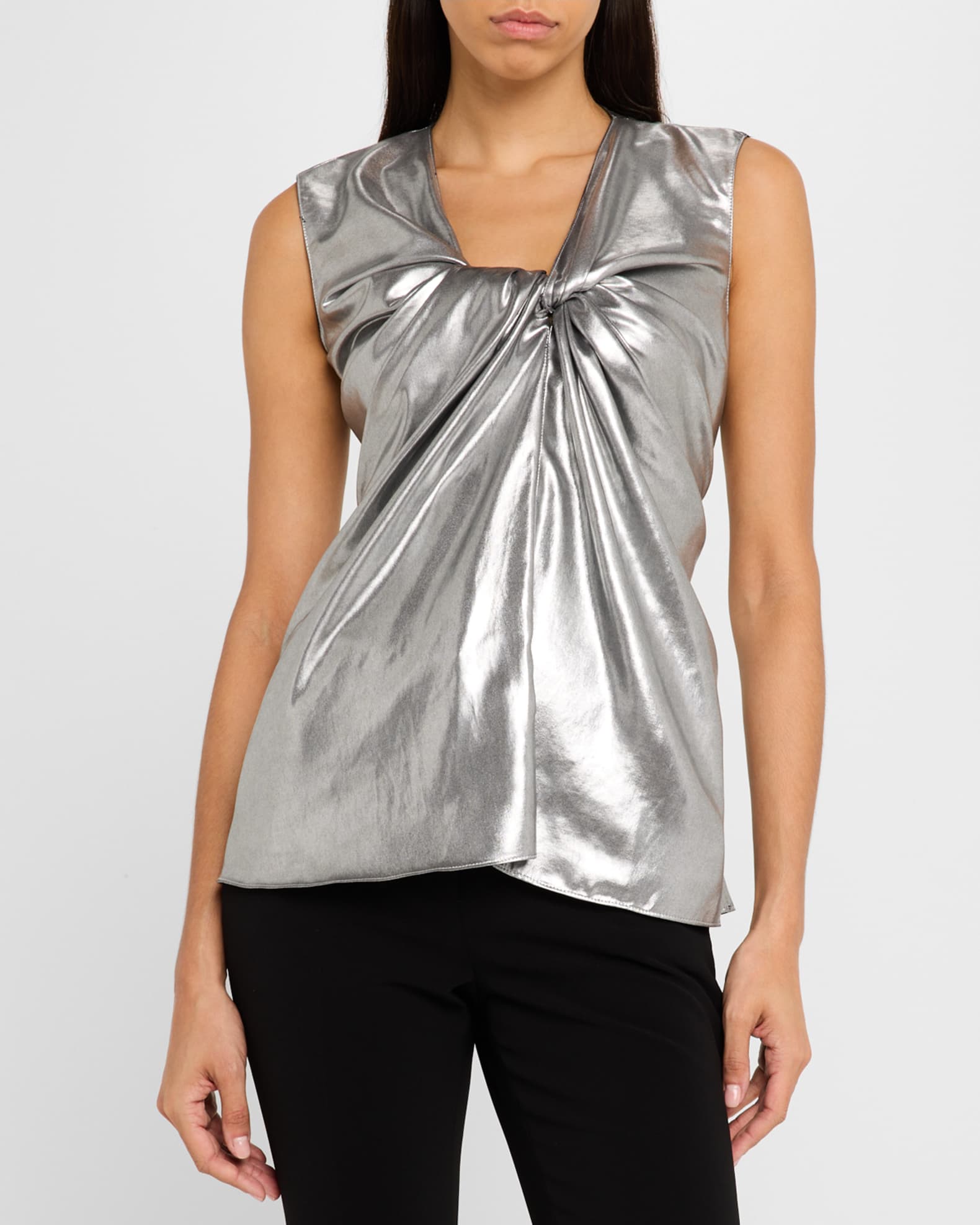 Rosetta Getty Twisted Metallic Tank Top | Neiman Marcus