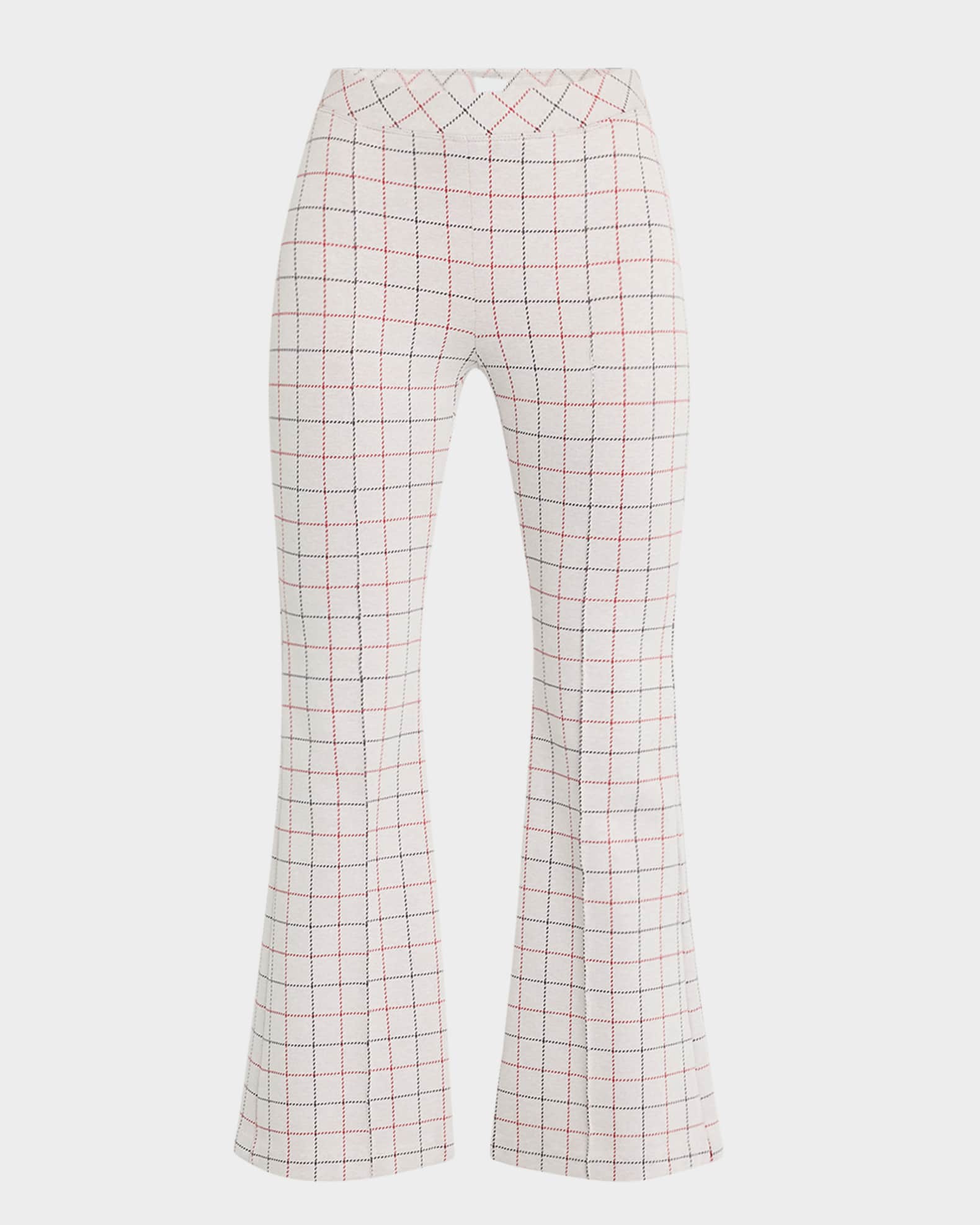 Rosetta Getty Striped Windowpane Kickflare Crop Pull-On Pants | Neiman ...