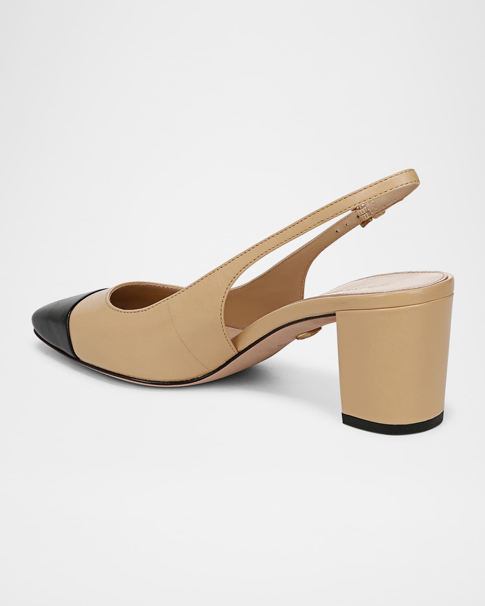 Veronica Beard Cecile 60 Leather Cap-Toe Slingback Sandals | Neiman Marcus