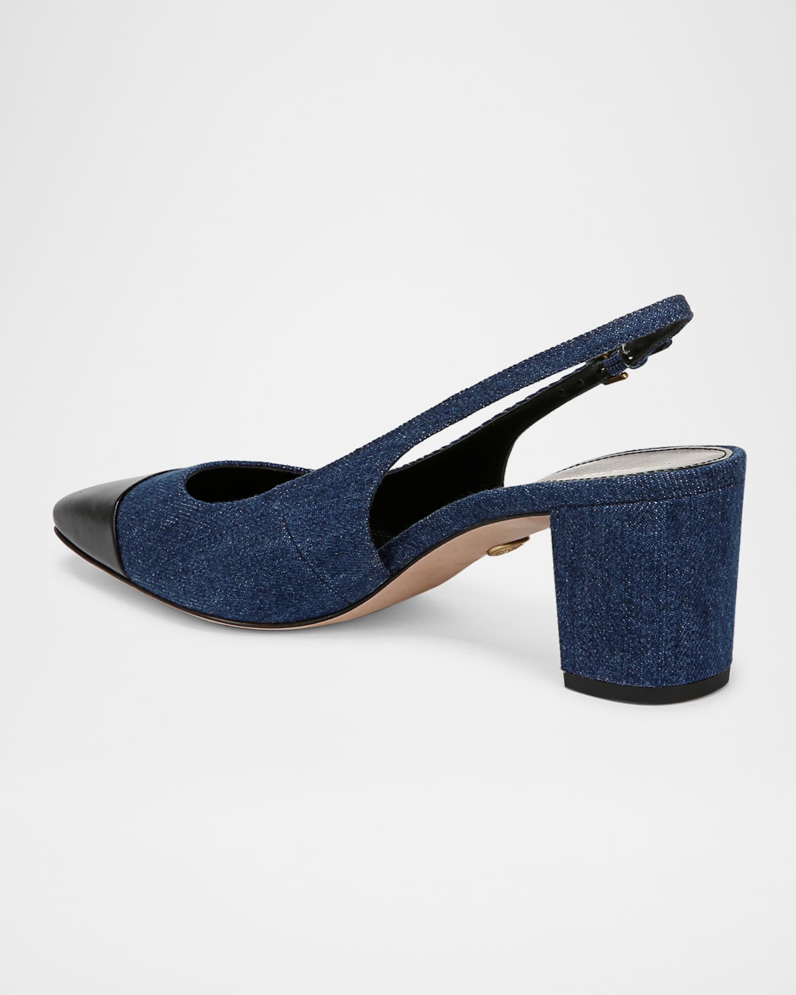 Veronica Beard Cecile Denim Leather Slingback Pumps | Neiman Marcus