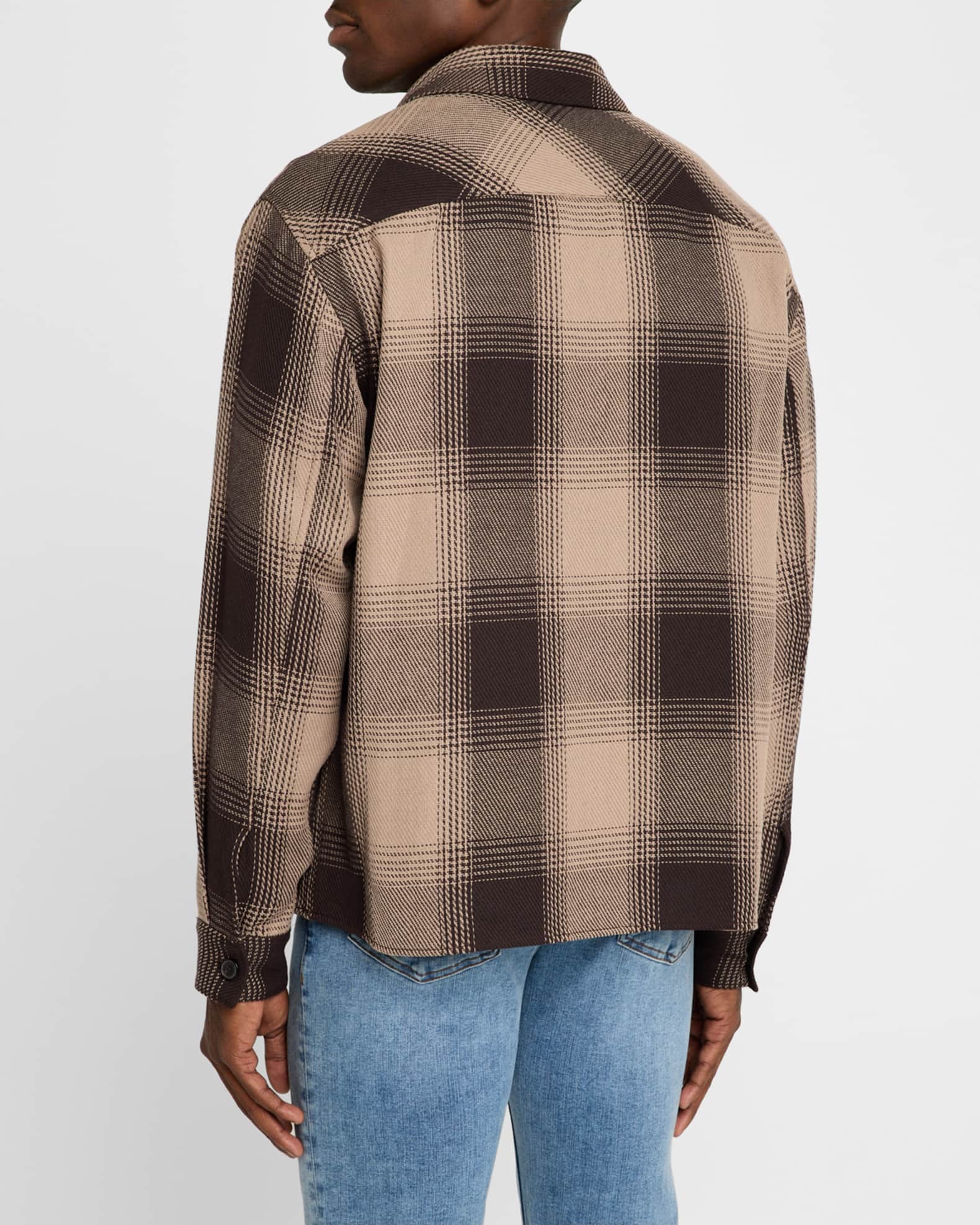 FRAME Men's Chunky Plaid Overshirt | Neiman Marcus