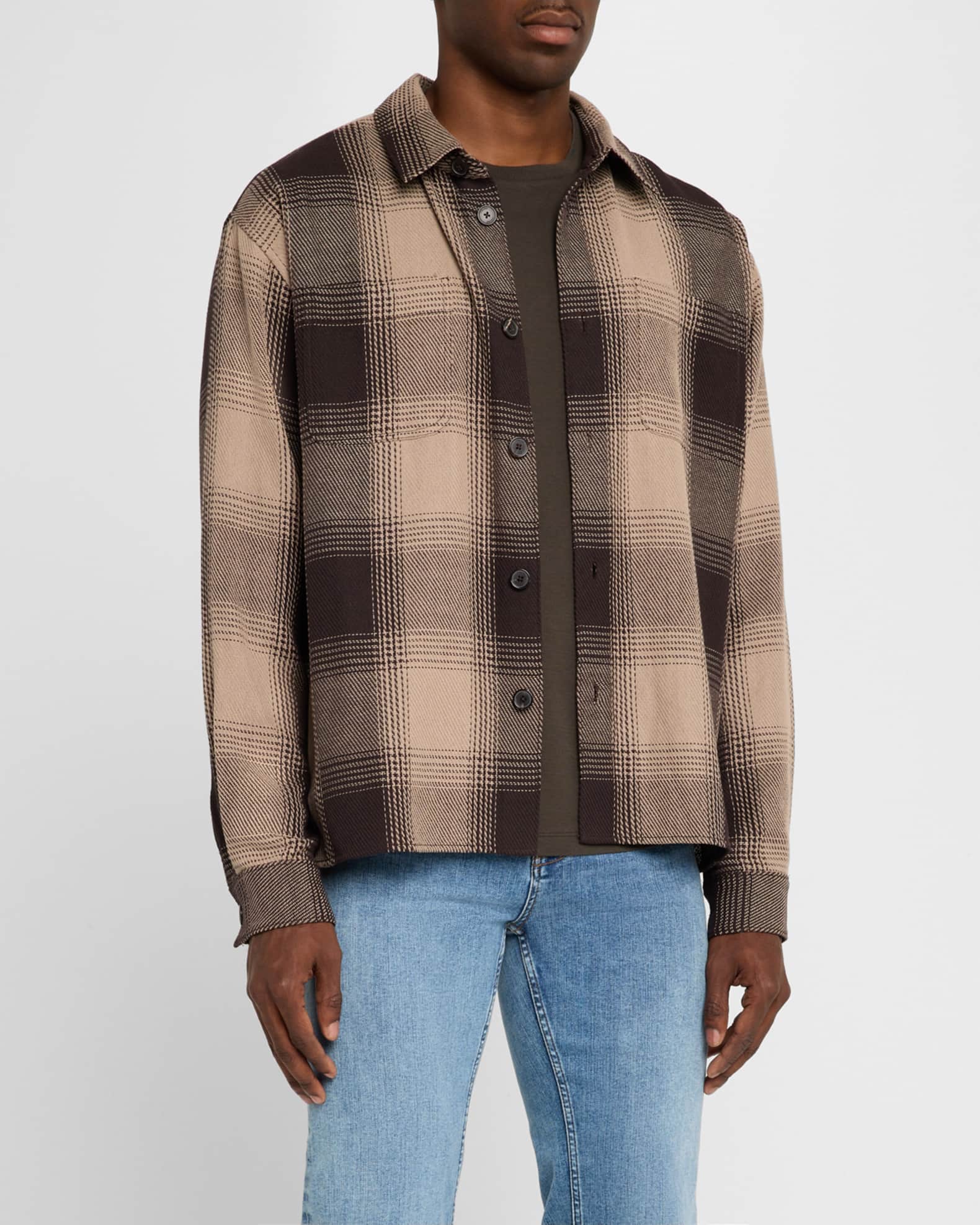 FRAME Men's Chunky Plaid Overshirt | Neiman Marcus
